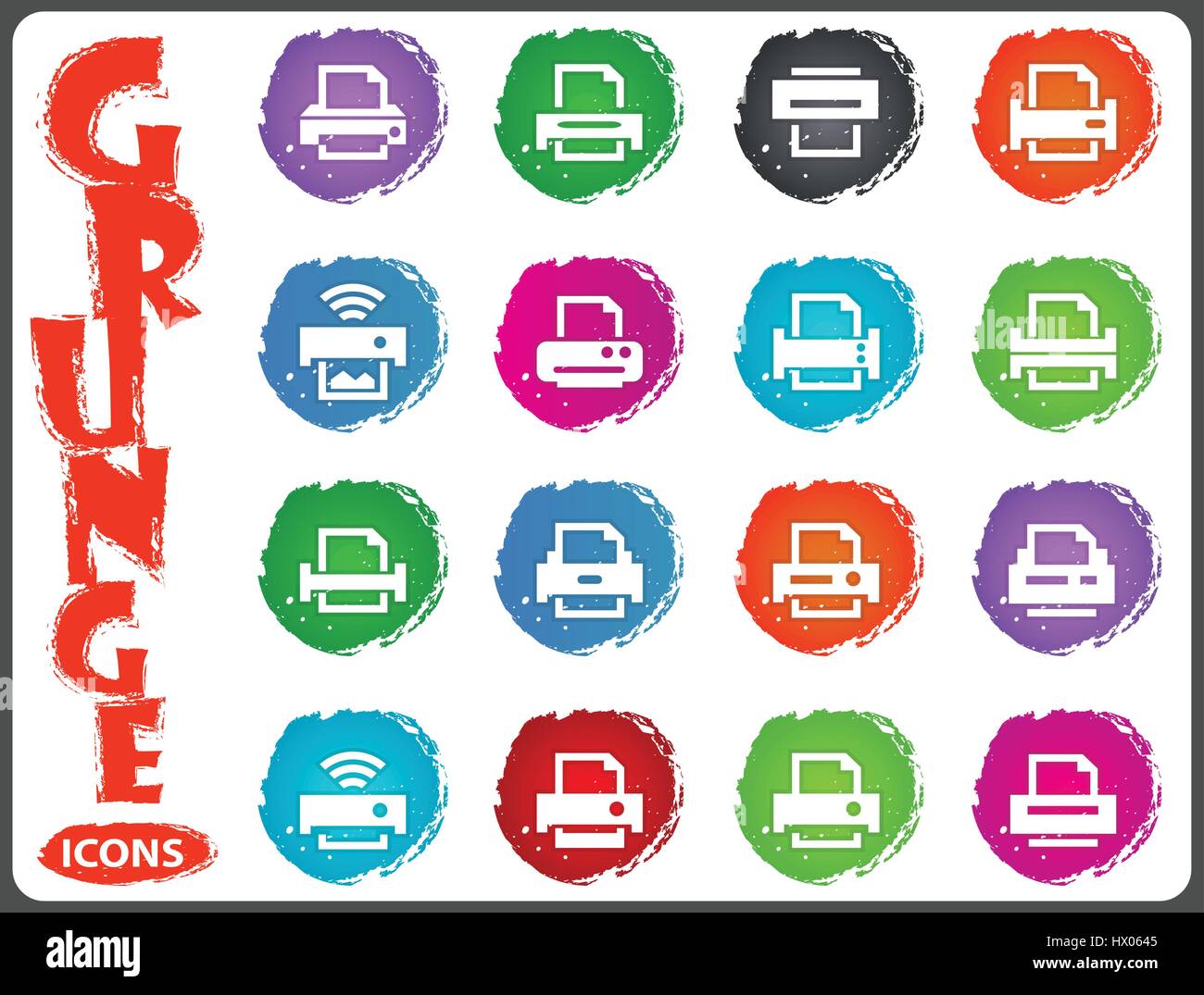 Print icon set for web sites and user interface Stock Vector Image ...