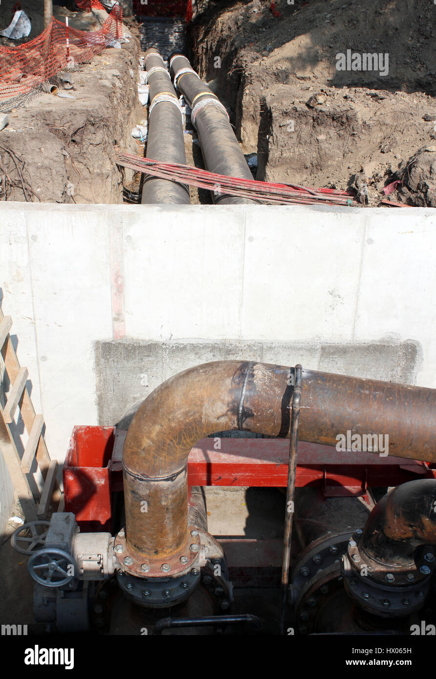 community heating system construction site Stock Photo - Alamy