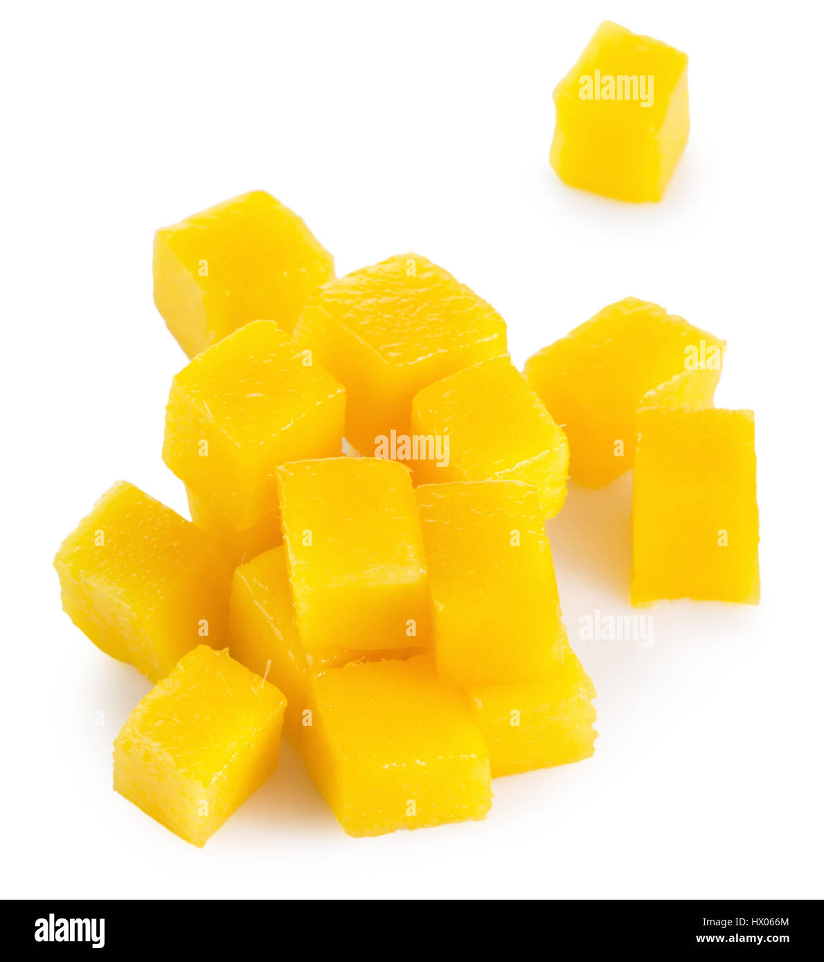 mango cube slices isolated on the white background Stock Photo - Alamy