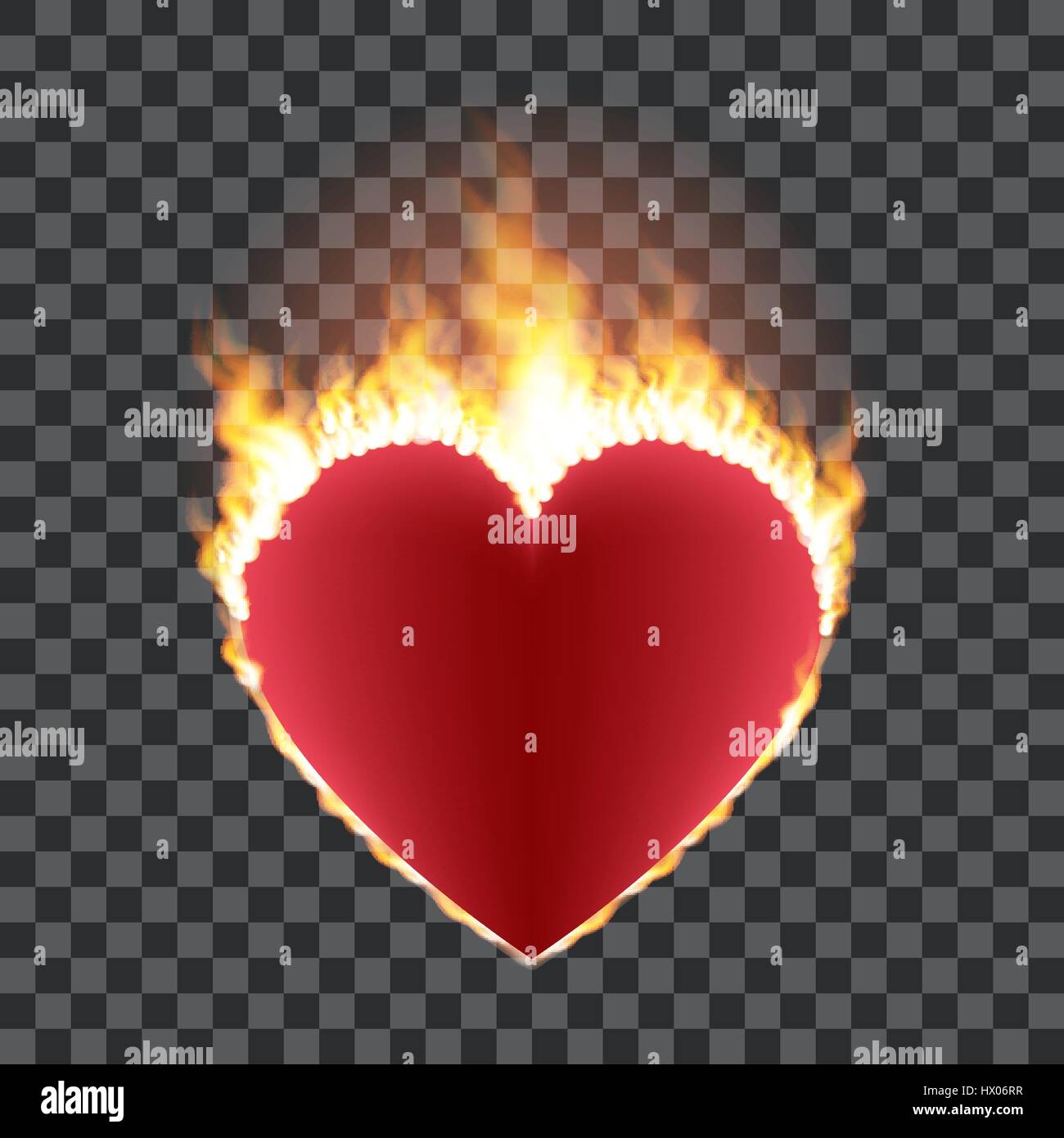 Burning red heart concept Stock Vector Image & Art - Alamy