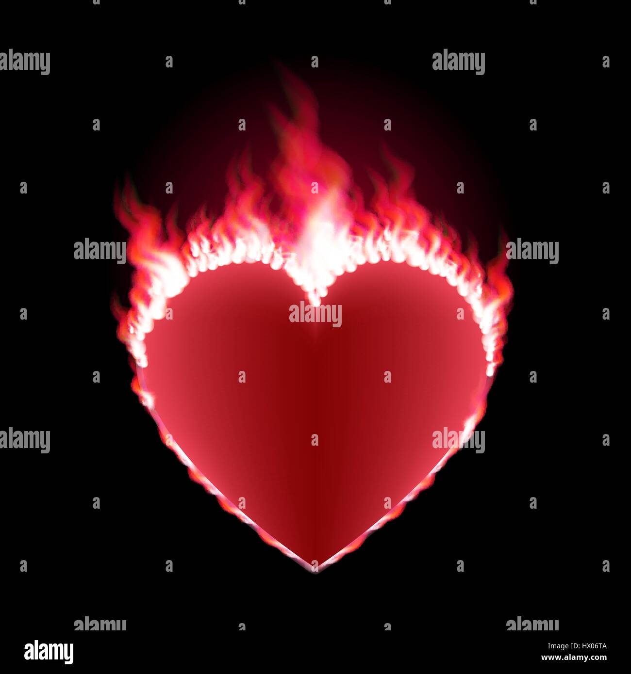 Burning red heart concept Stock Vector Image & Art - Alamy