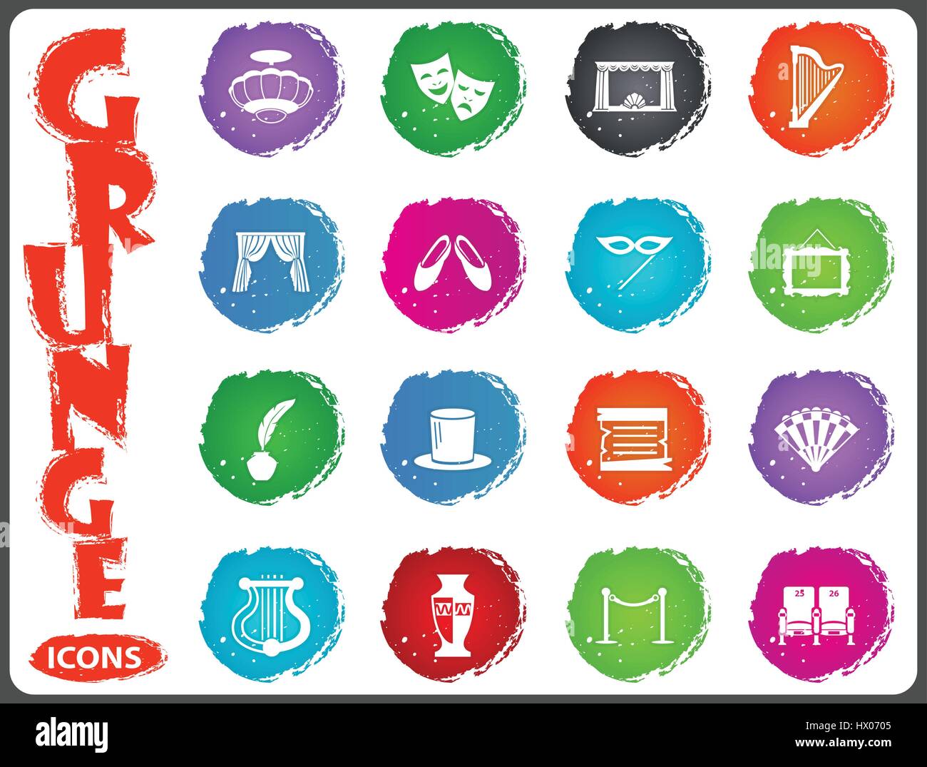 Theater symbol icons for user interface design Stock Vector Image & Art ...