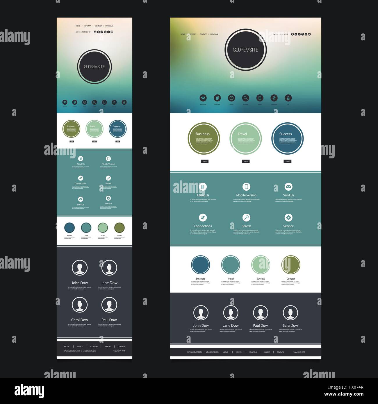 Responsive One Page Website Template with Blurred Background - Desktop ...