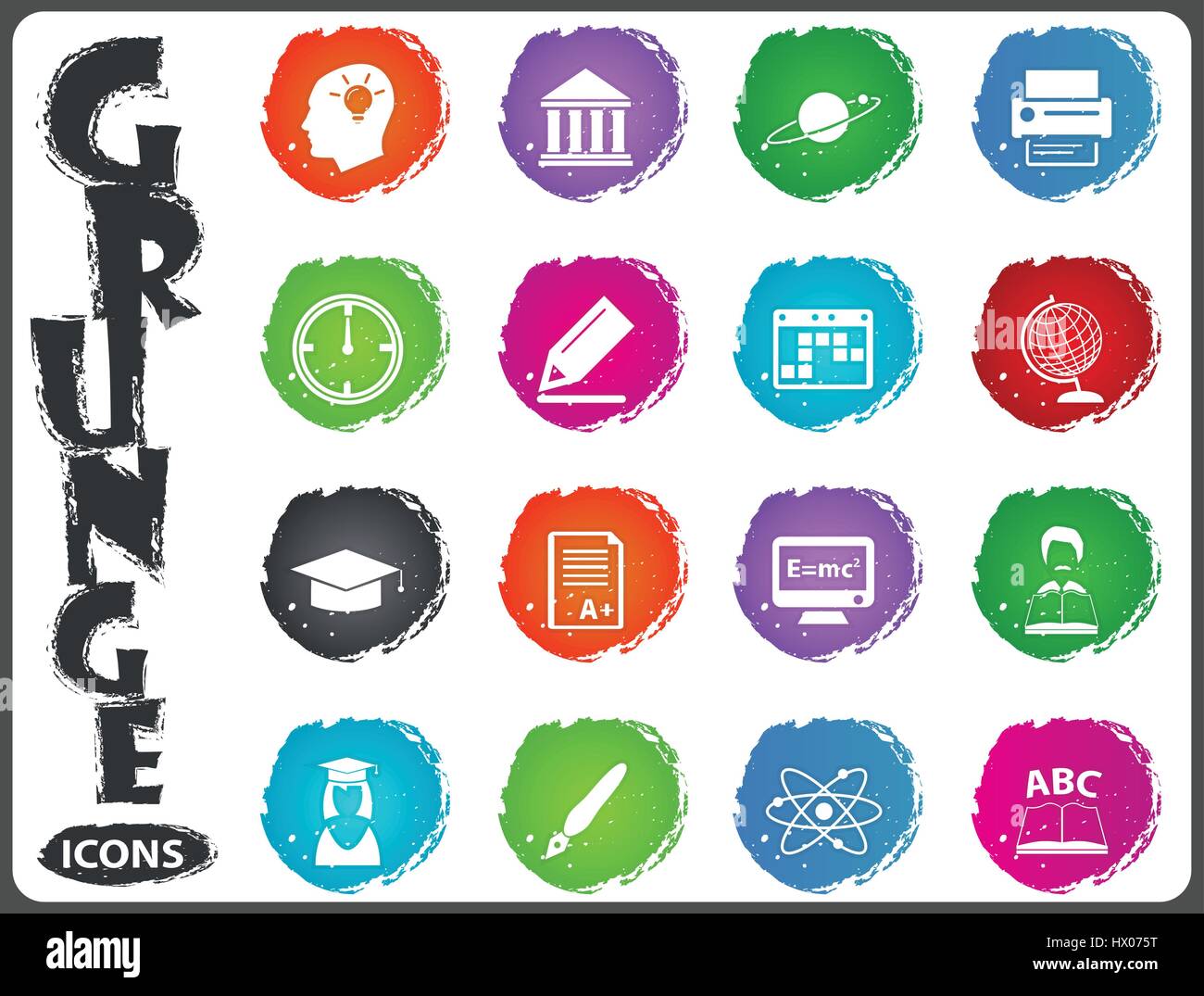 University symbol icons for user interface design Stock Vector Image ...