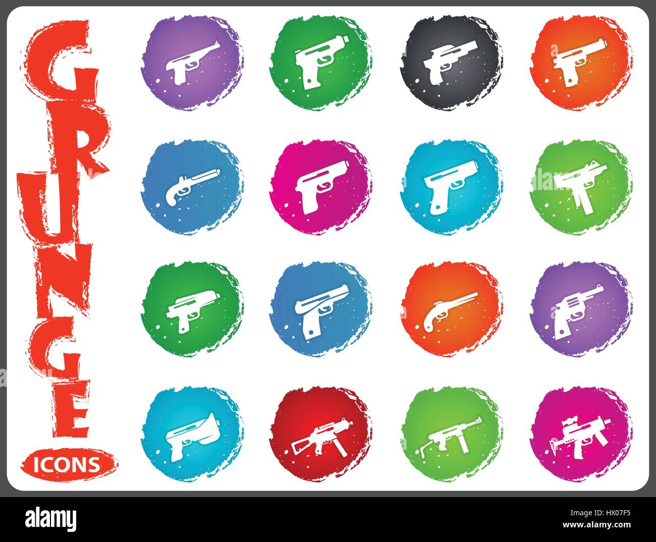 Hand weapons icon set for web sites and user interface Stock Vector ...