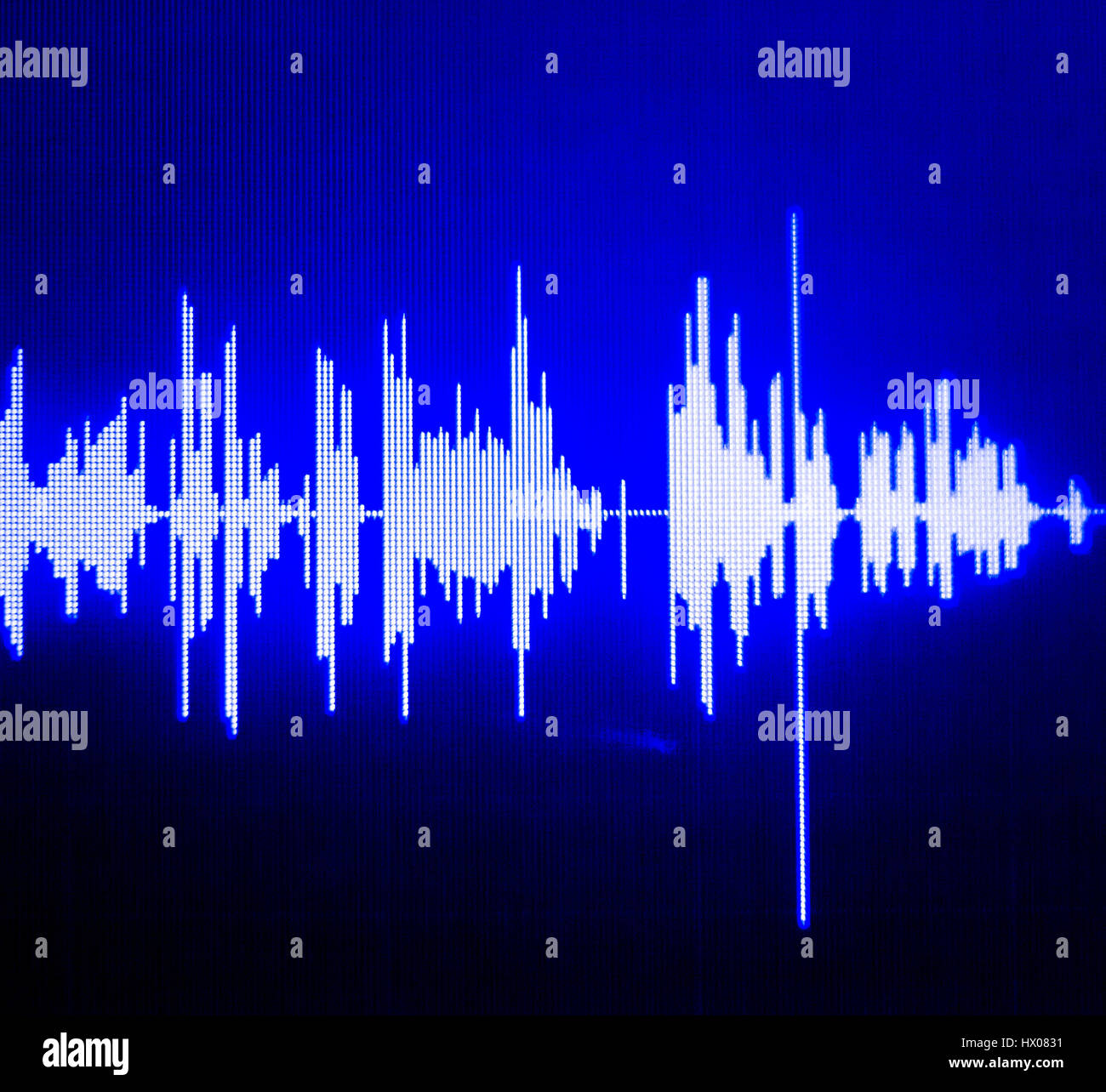 Sound recording studio audio wave on computer screen in professional ...
