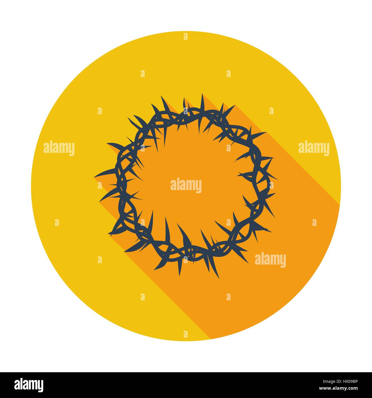 Crown of thorns. Single flat color icon. Vector illustration Stock ...