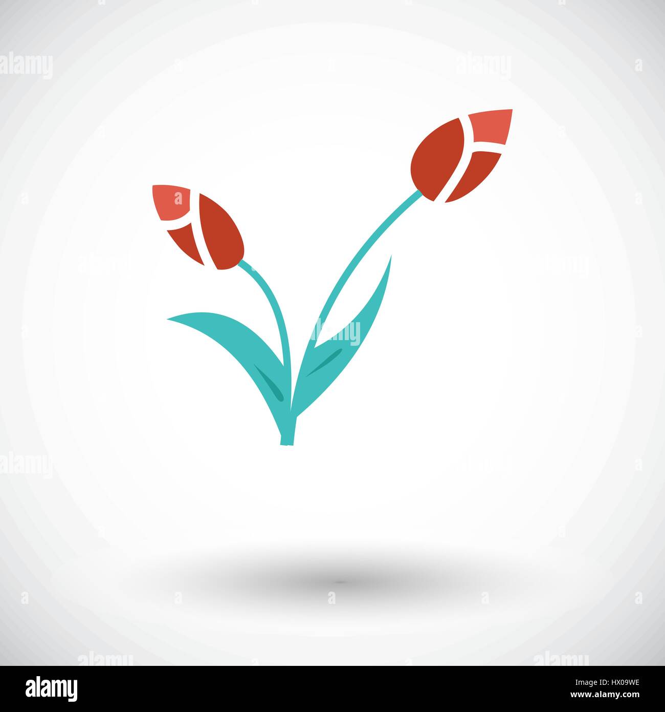 Tulip. Single flat icon on white background. Vector illustration Stock ...