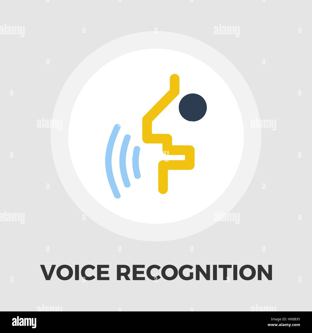Voice recognition icon vector. Flat icon isolated on the white ...