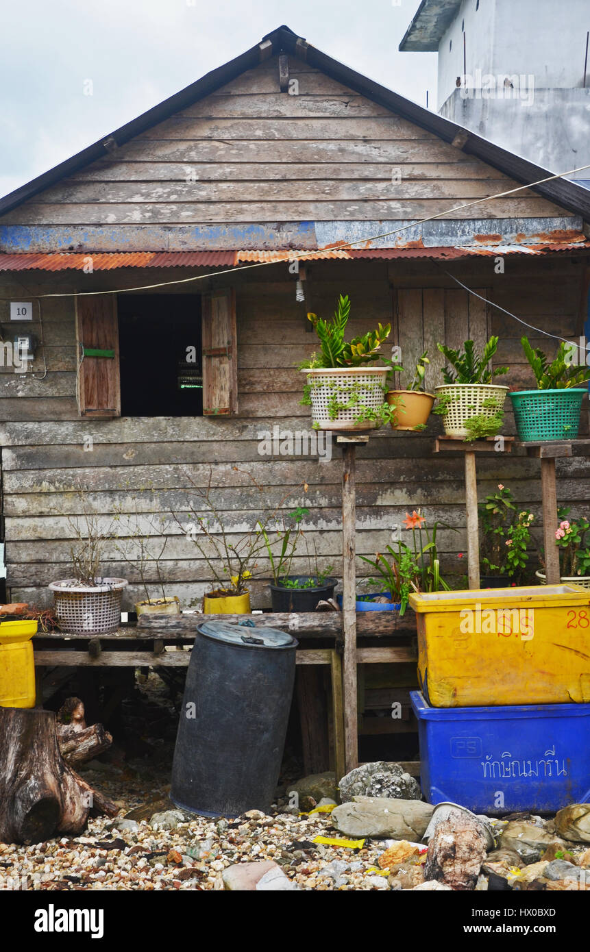 House in the village of Makyone Galet, Lampi National Marine Park ...