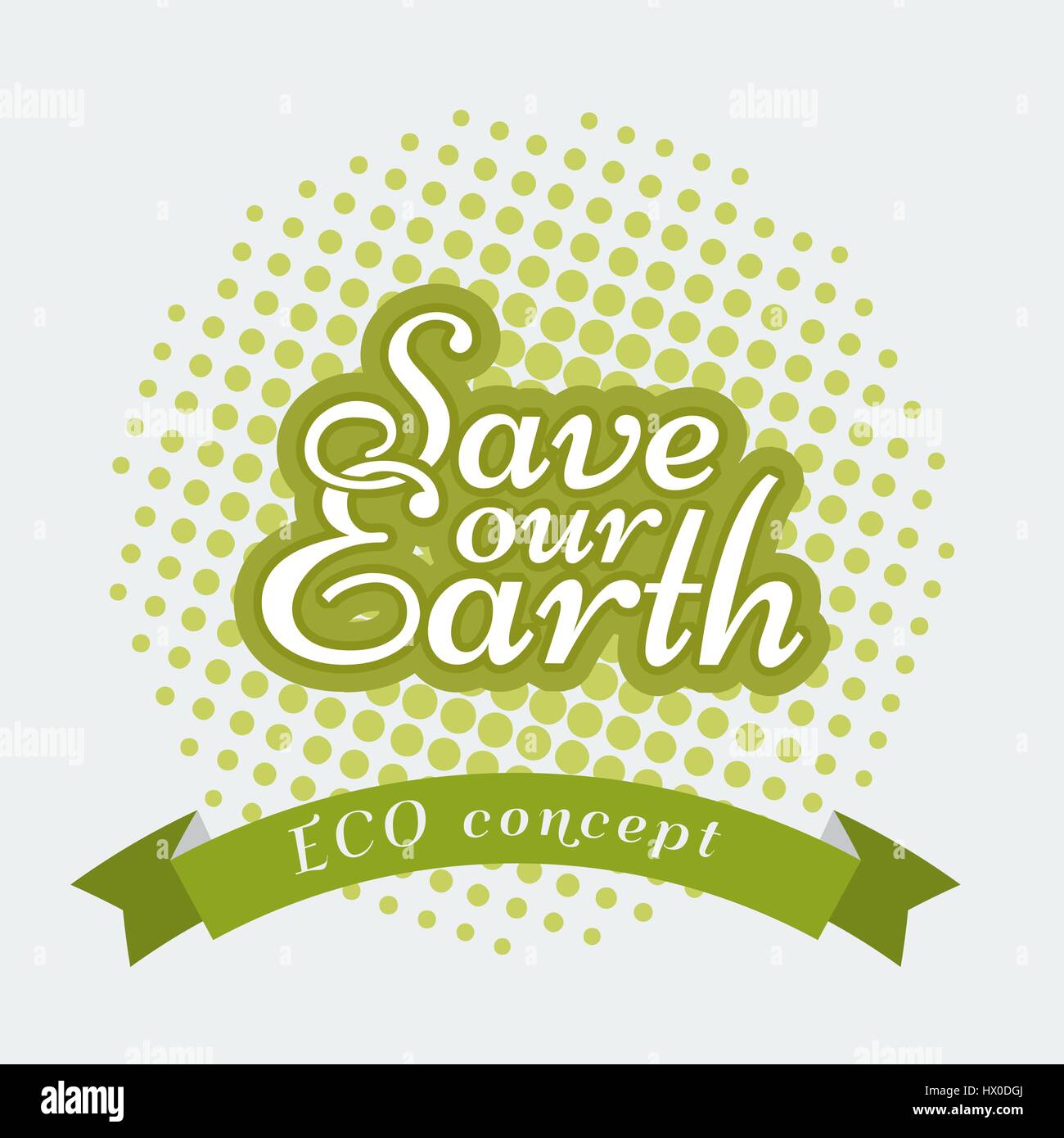 Earth day calligraphy with halftone background and ribbon. Vector Flat ...