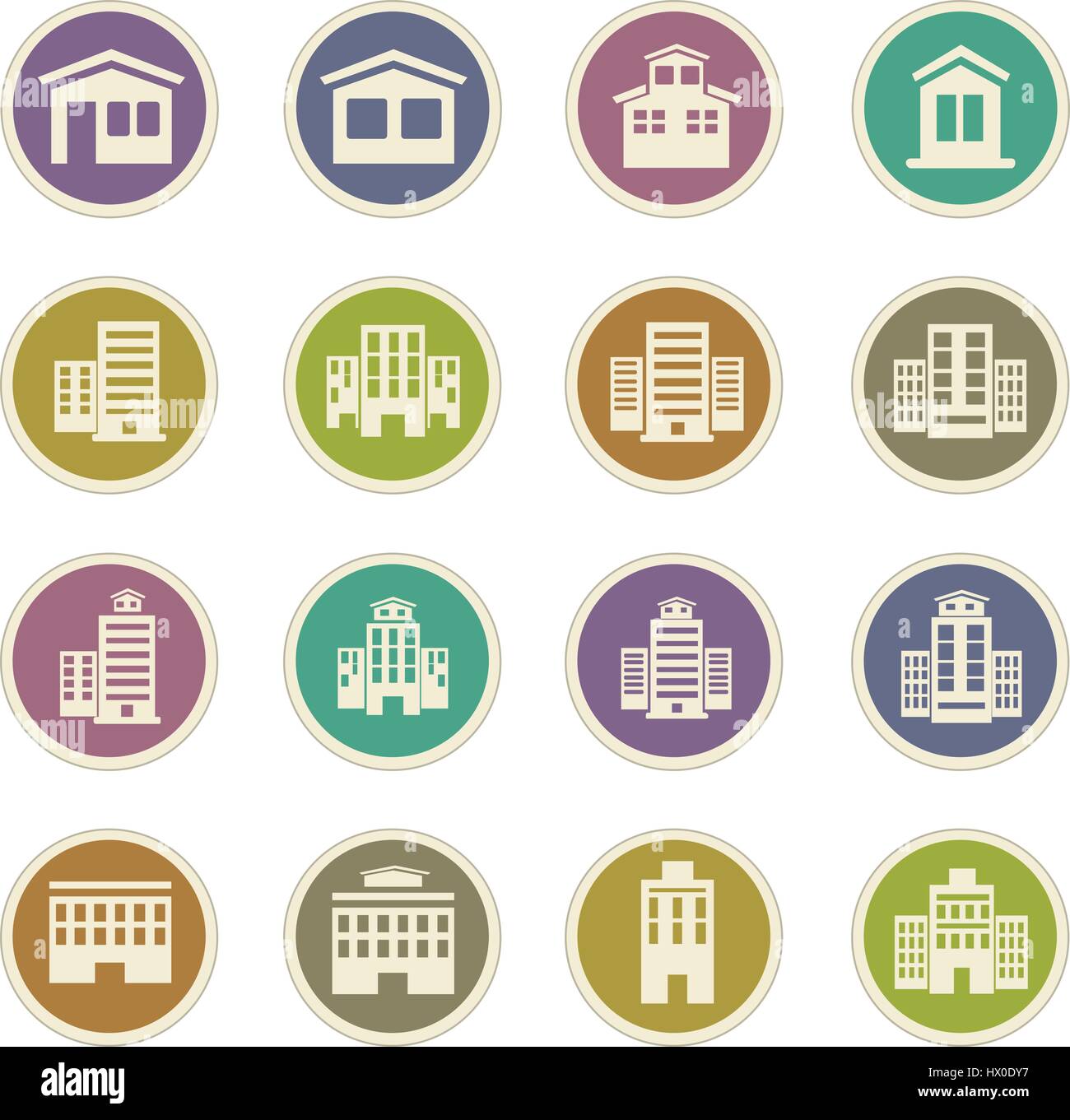 Buildings icon set for web sites and user interface Stock Vector Image ...