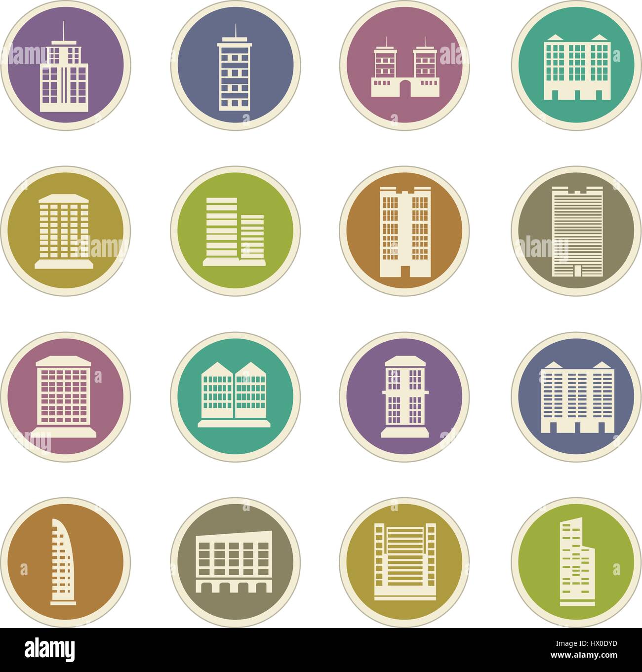 Buildings icon set for web sites and user interface Stock Vector Image ...