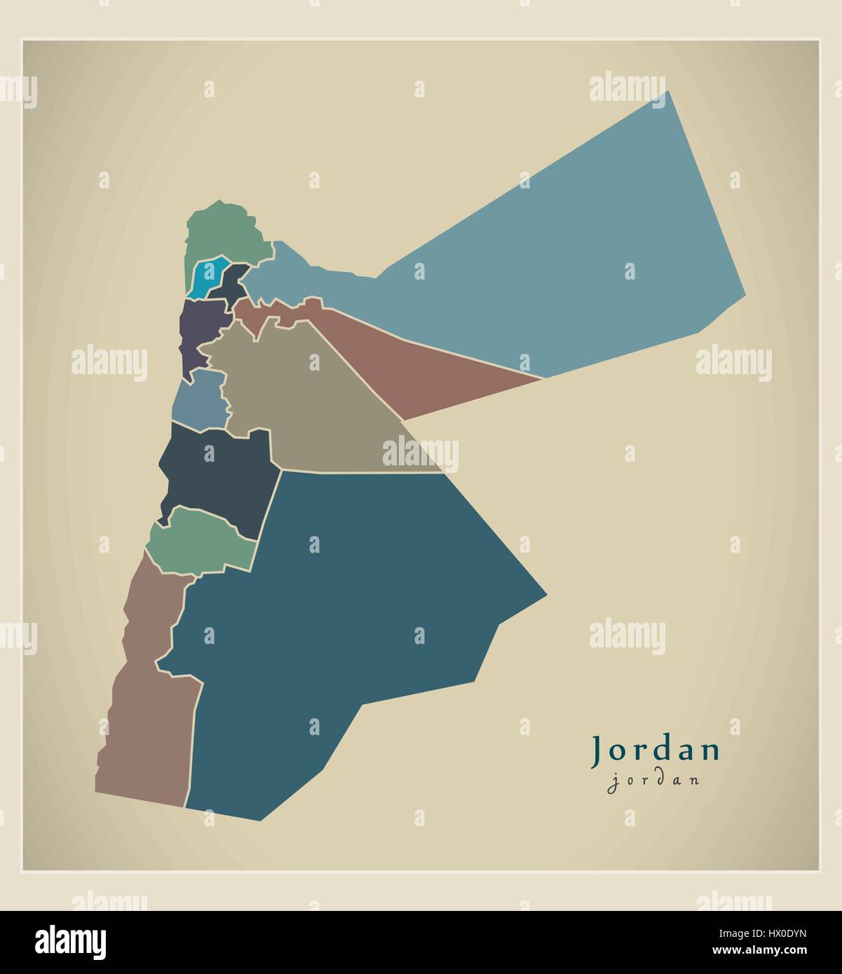 Map administrative divisions jordan Stock Vector Images - Alamy