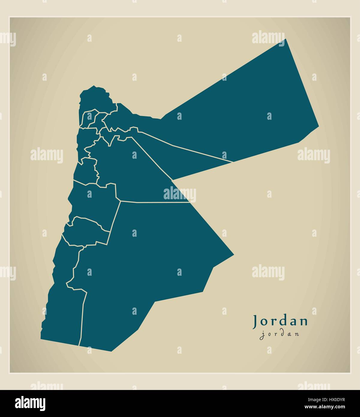 Map Administrative Divisions Jordan High Resolution Stock Photography ...
