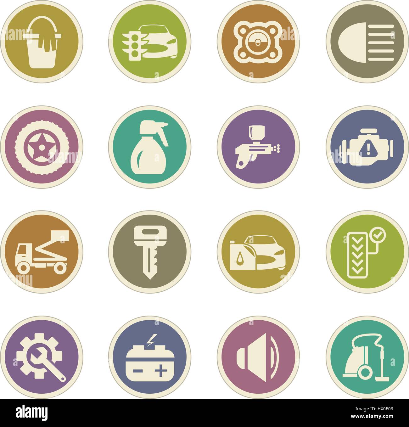 Car shop icon set for web sites and user interface Stock Vector Image ...