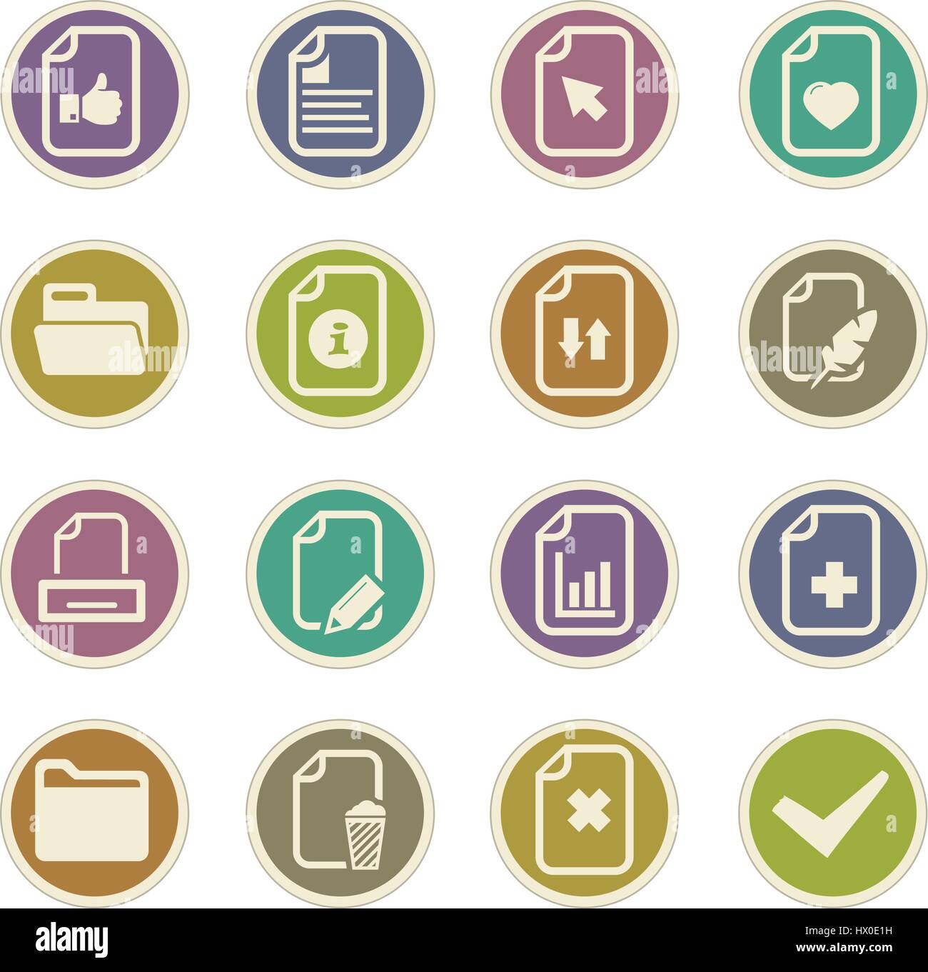 Documents icon set for web sites and user interface Stock Vector Image ...