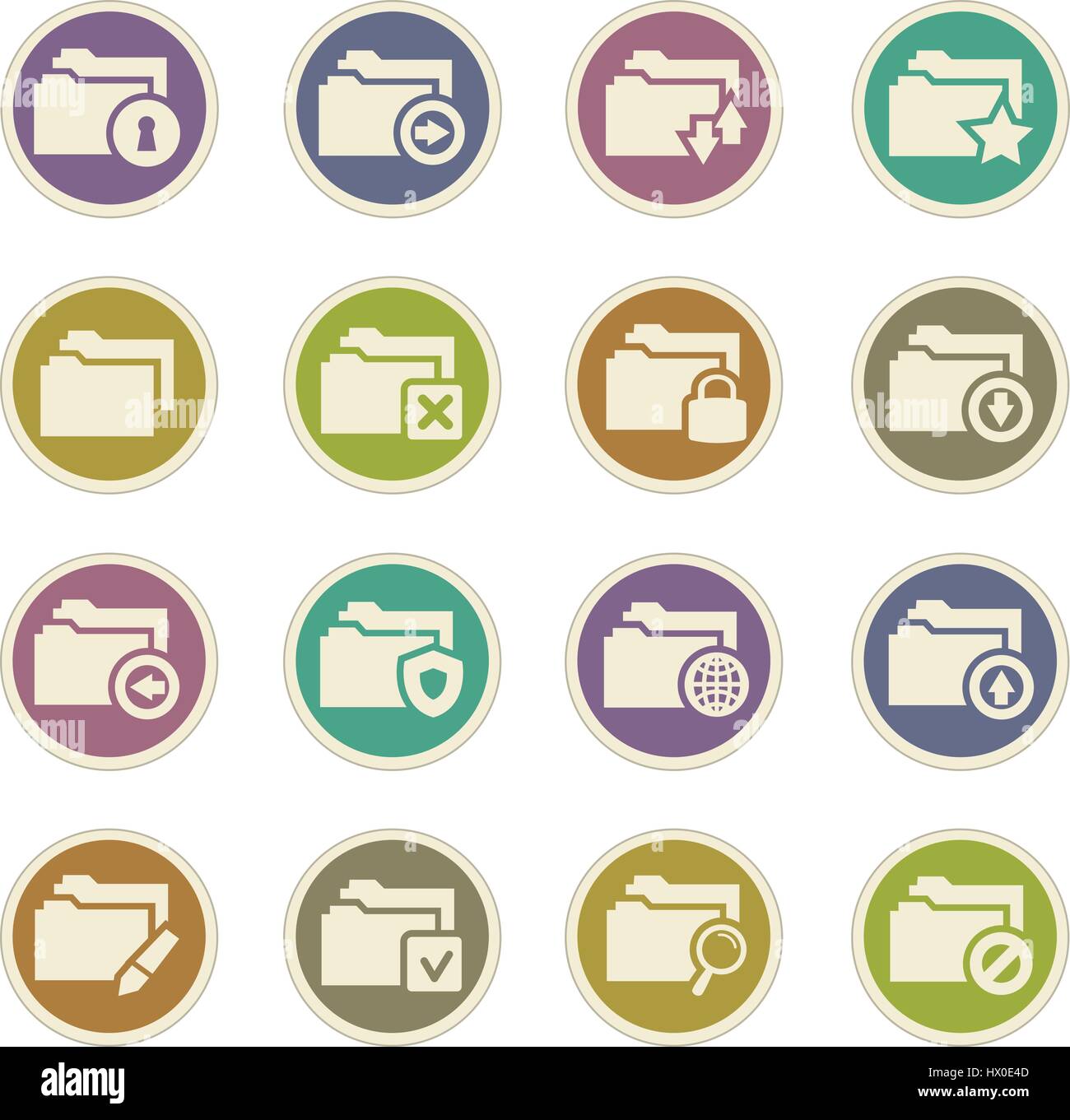 Folders icon set for web sites and user interface Stock Vector Image ...