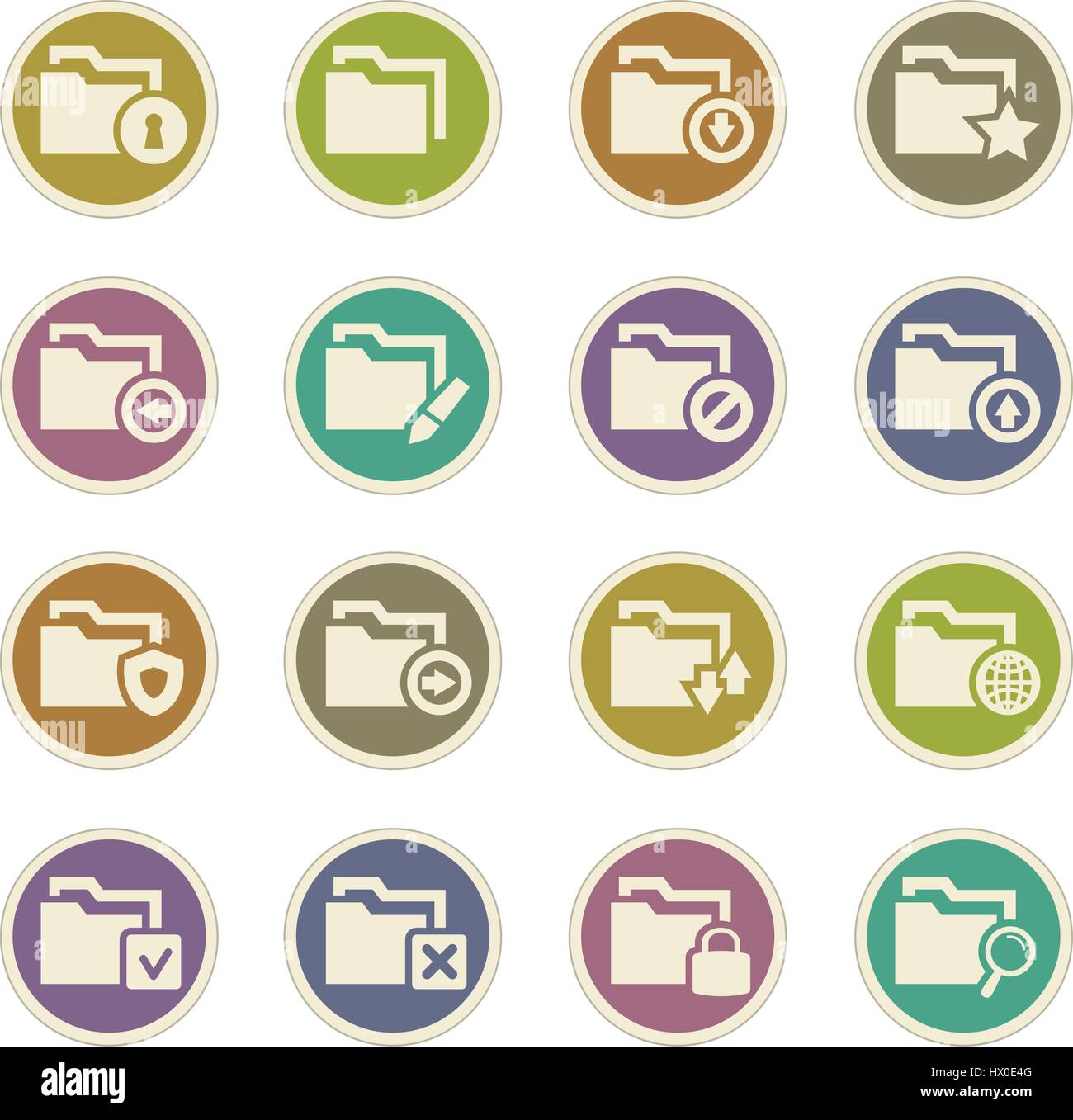 Folders icon set for web sites and user interface Stock Vector Image ...