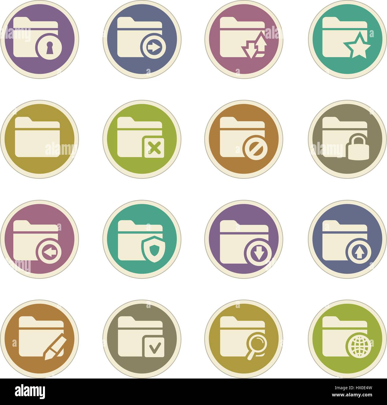 Folders icon set for web sites and user interface Stock Vector Image ...
