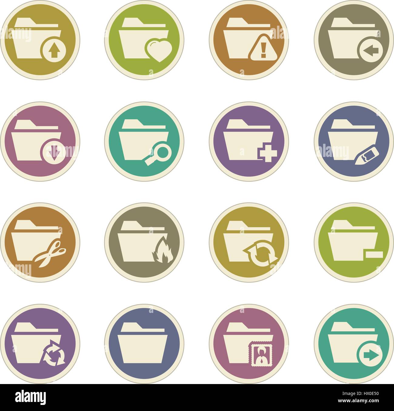 Folders icon set for web sites and user interface Stock Vector Image ...