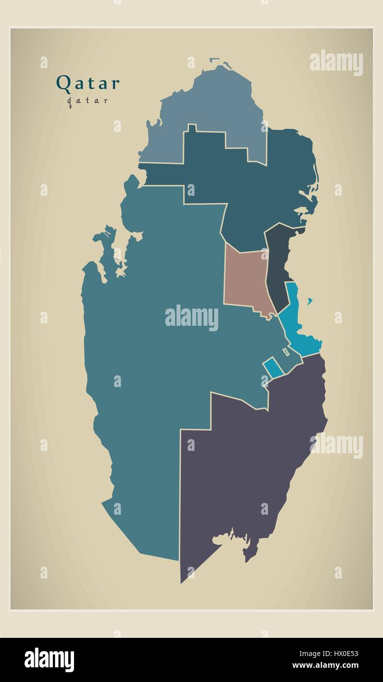 Modern map qatar municipalities hi-res stock photography and images - Alamy