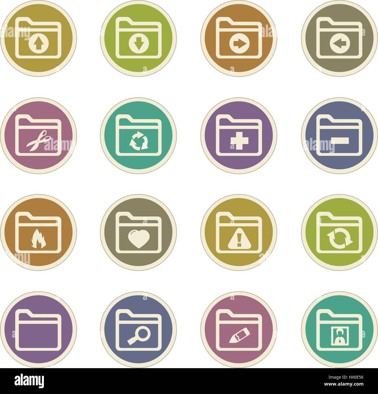 Folders icon set for web sites and user interface Stock Vector Image ...