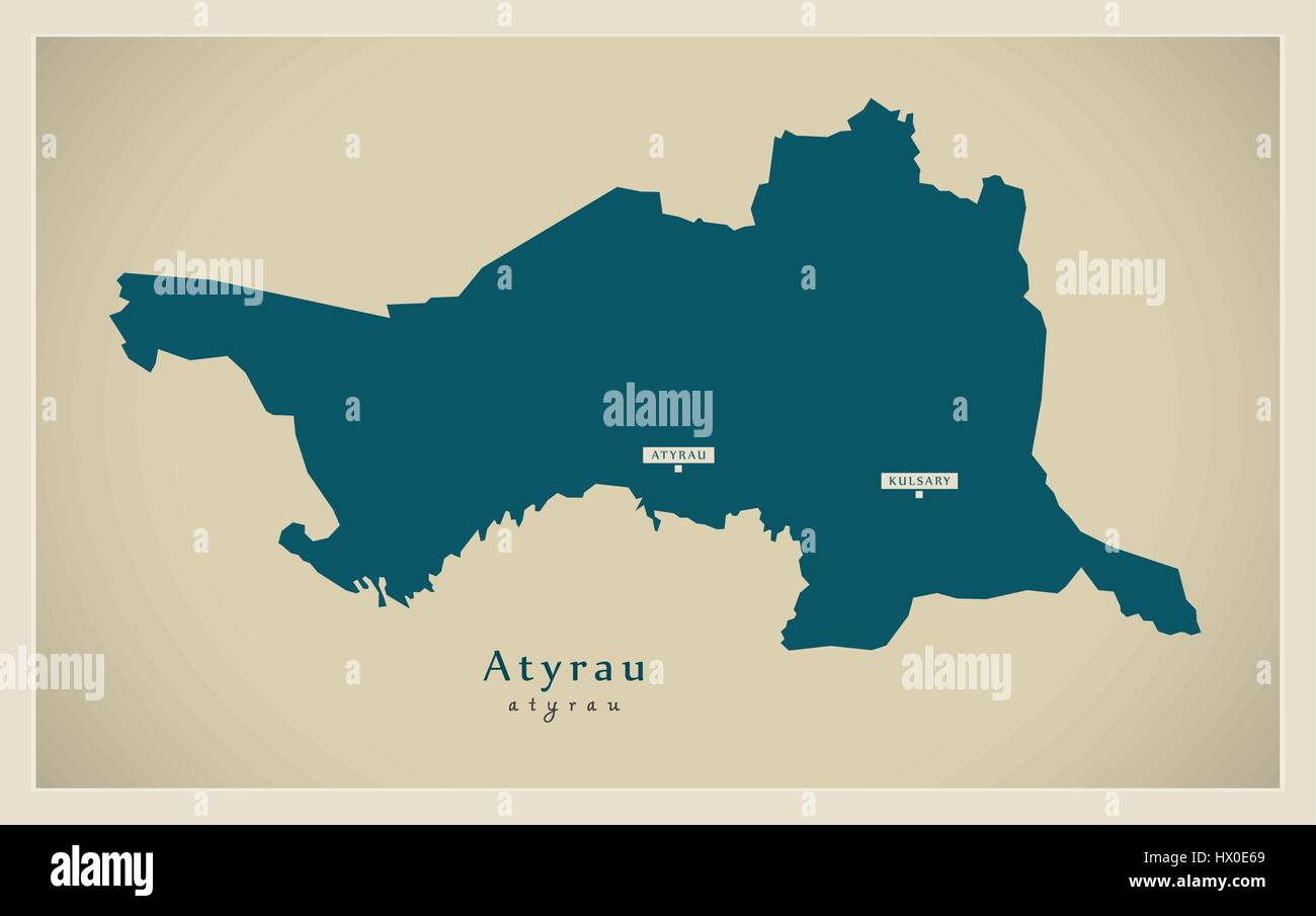 Modern Map - Atyrau KZ Stock Vector Image & Art - Alamy