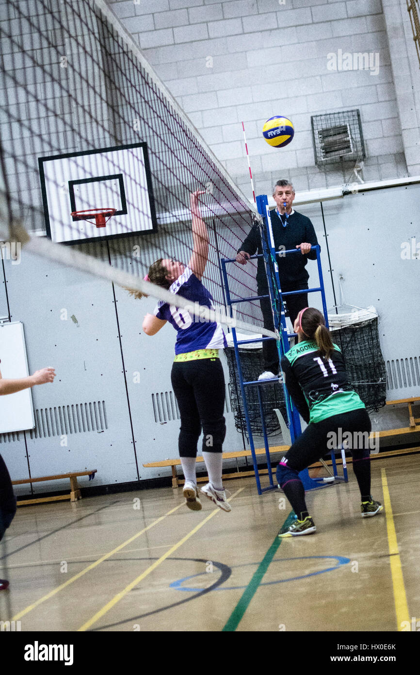 Action shots from the women's volleyball match between Agones Sfc and ...