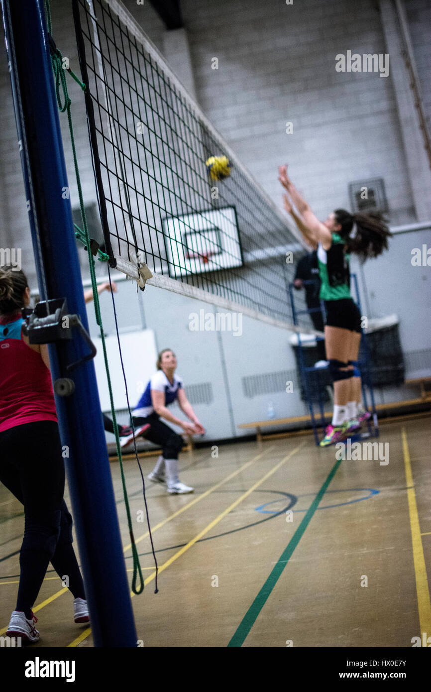 Action shots from the women's volleyball match between Agones Sfc and ...