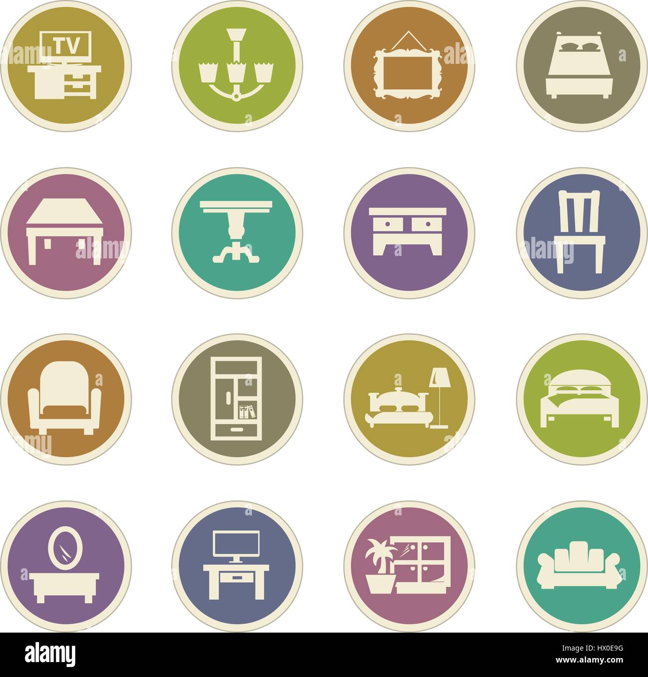 Furniture icon set for web sites and user interface Stock Vector Image ...