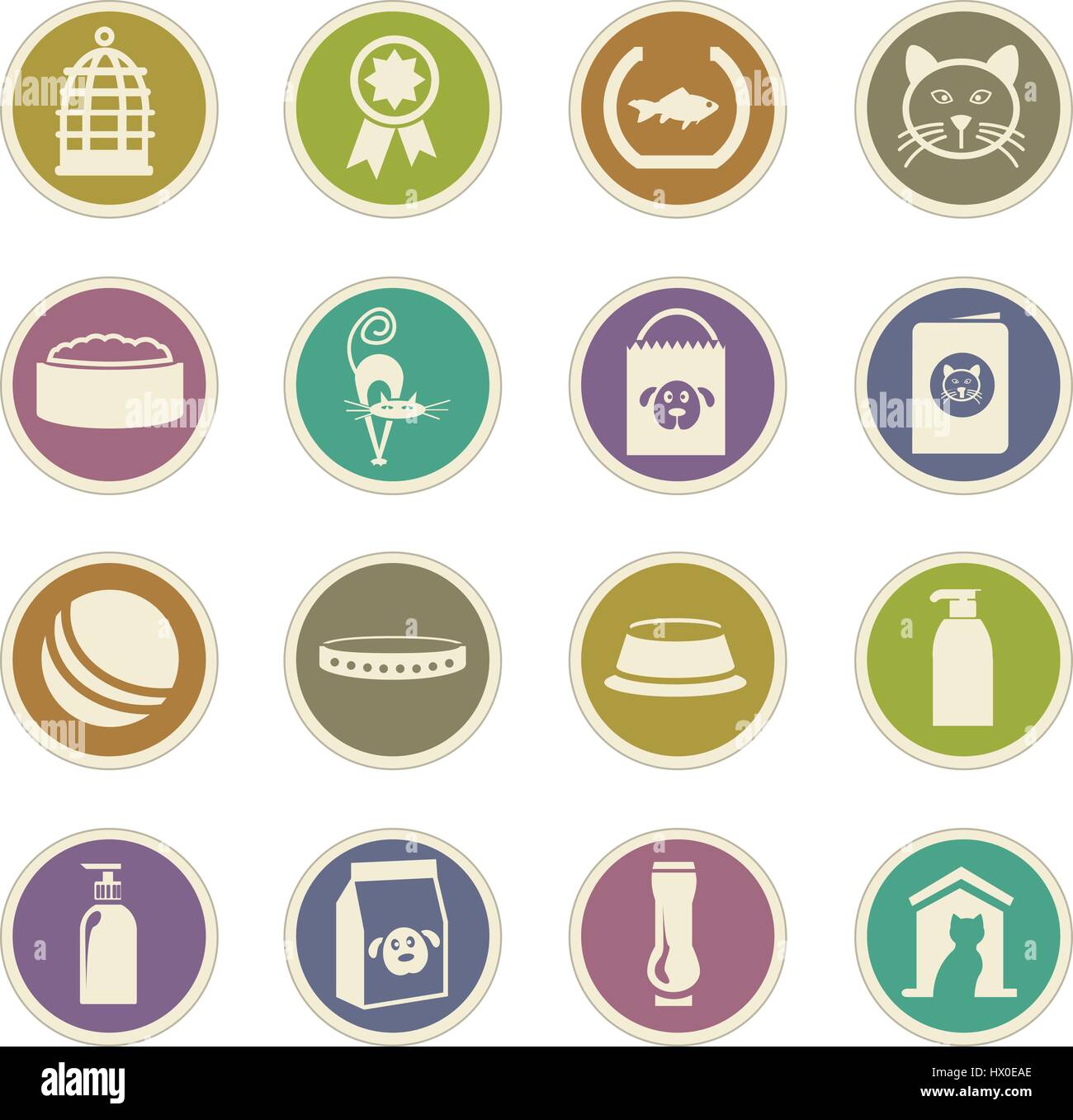 Goods for pets icon set for web sites and user interface Stock Vector ...