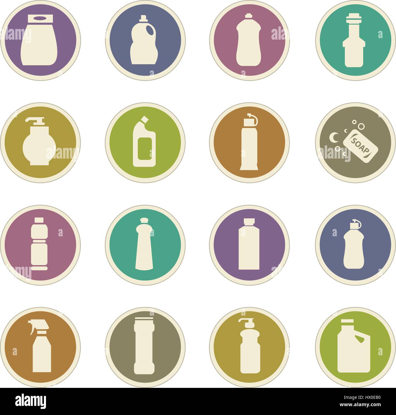 Household chemicals icon set for web sites and user interface Stock ...