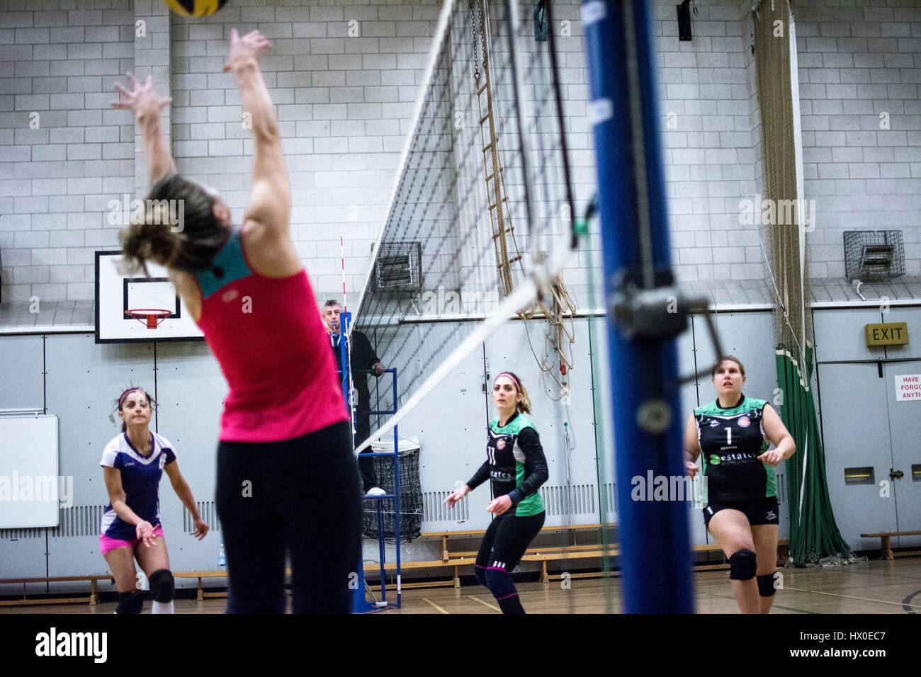 Action shots from the women's volleyball match between Agones Sfc and ...