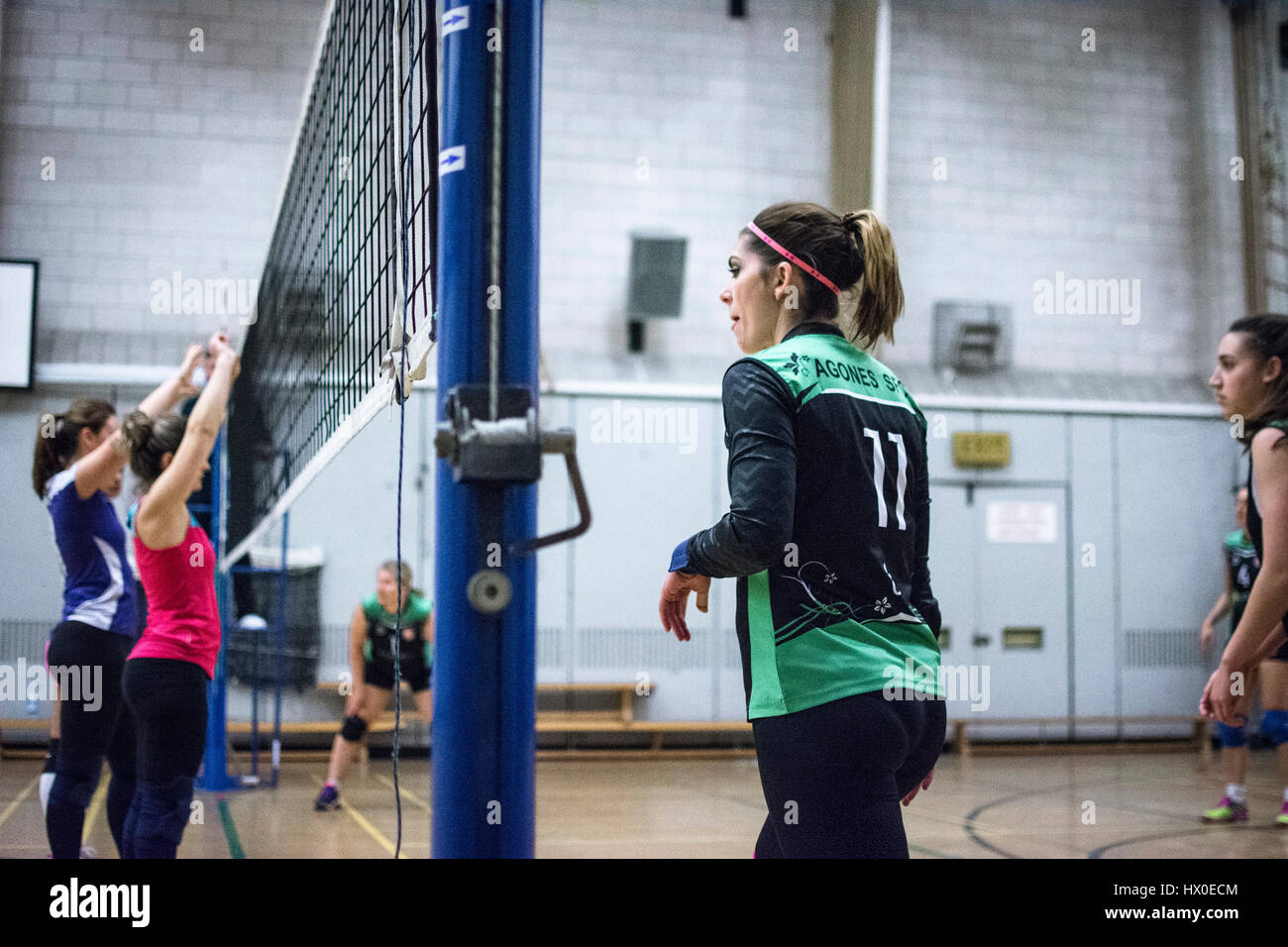 Action shots from the women's volleyball match between Agones Sfc and ...