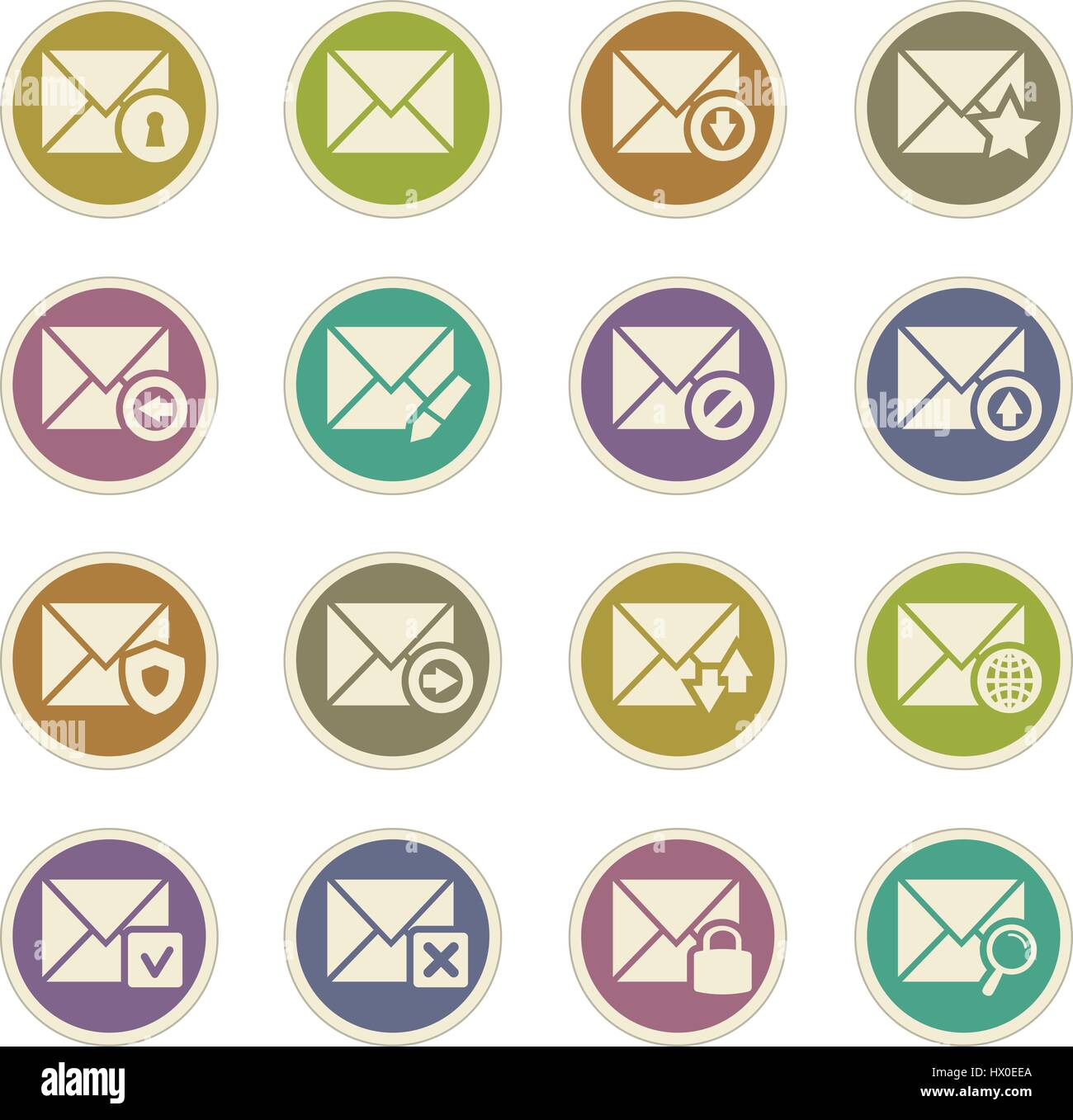 Mail and envelope icon set for web sites and user interface Stock ...