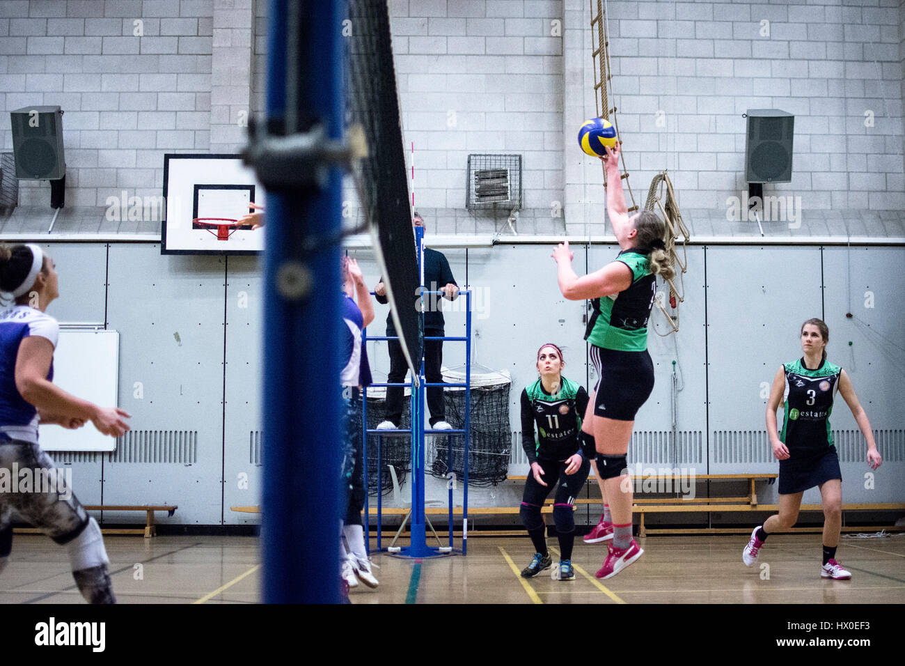 Action shots from the women's volleyball match between Agones Sfc and ...