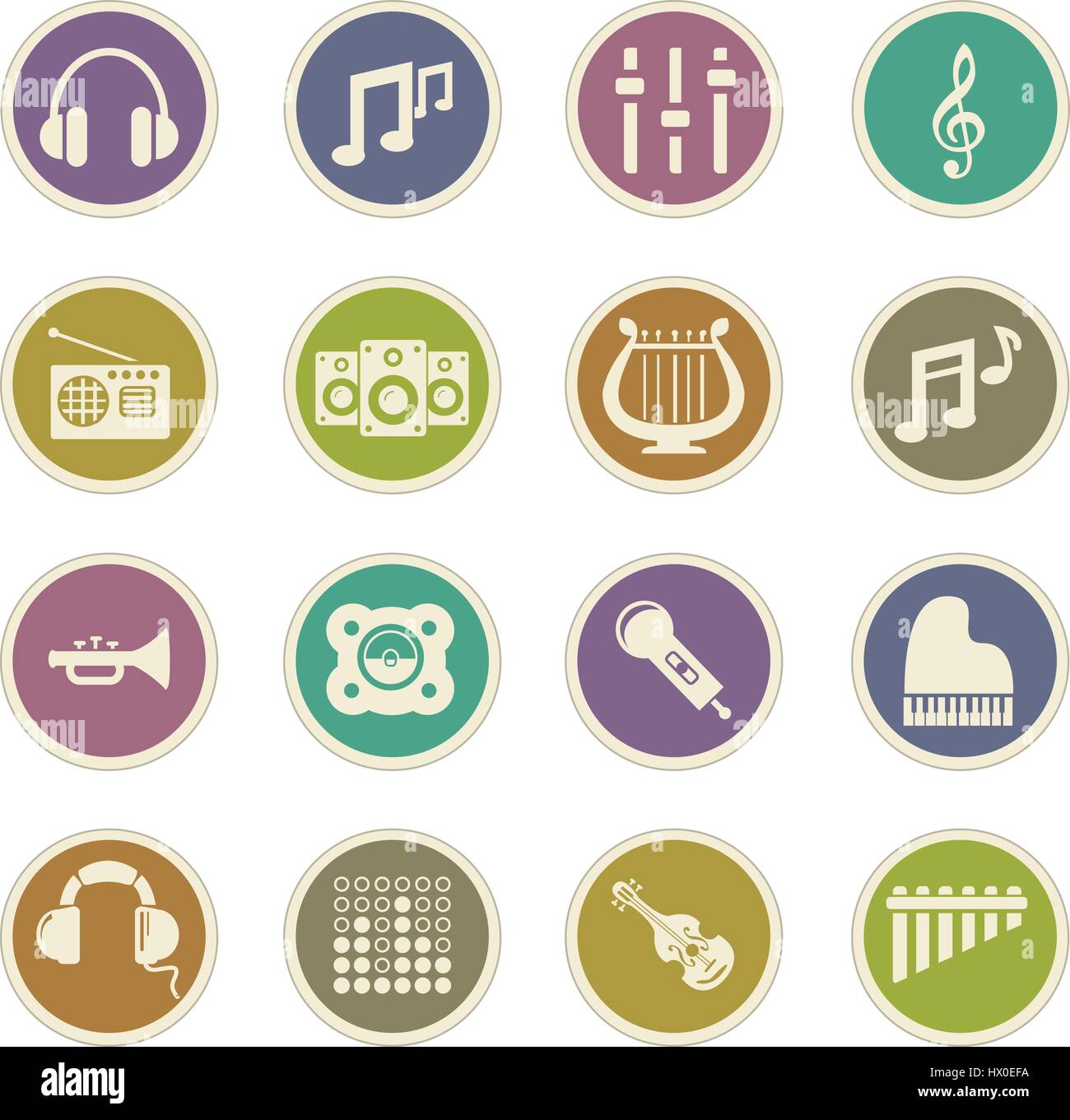 Music icon set for web sites and user interface Stock Vector Image ...