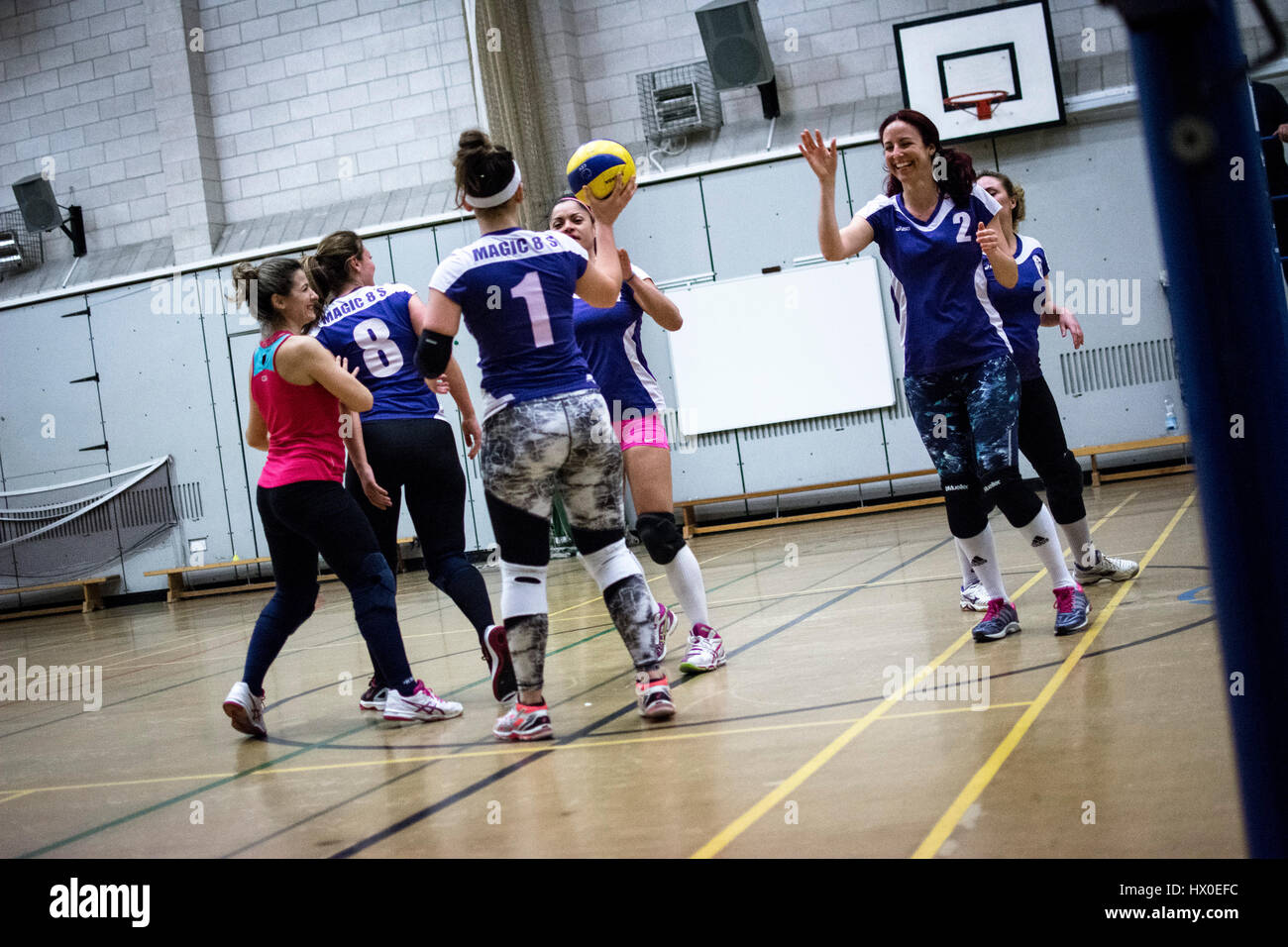 Action shots from the women's volleyball match between Agones Sfc and ...
