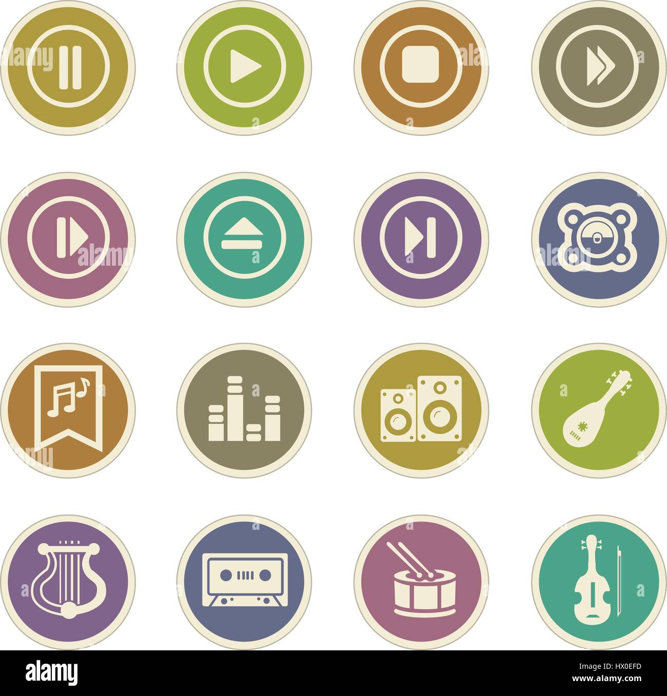 Music icon set for web sites and user interface Stock Vector Image ...