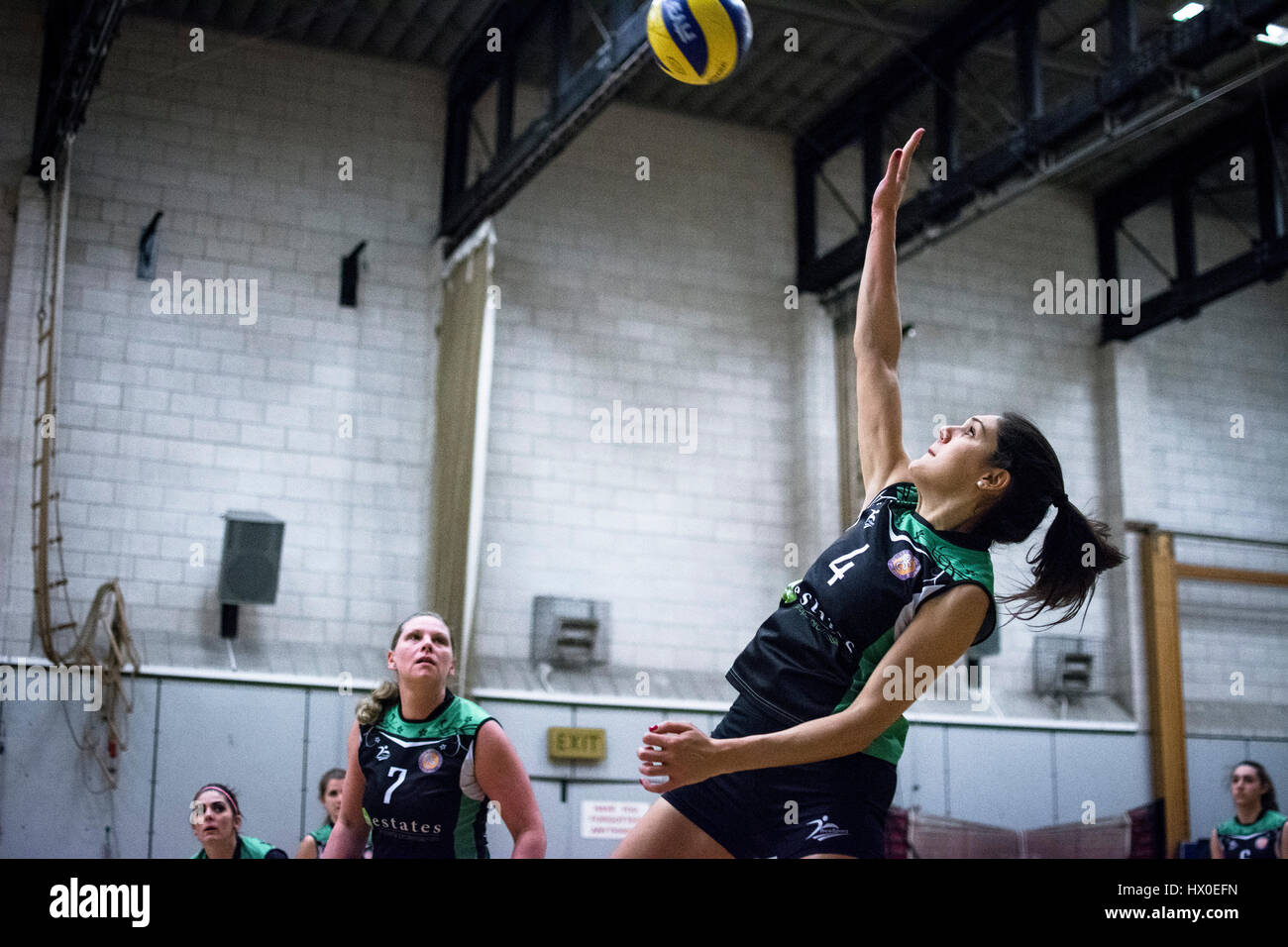 Action shots from the women's volleyball match between Agones Sfc and ...