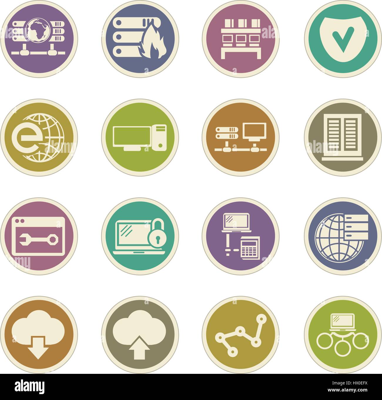 Internet, server, network icon set for web sites and user interface ...