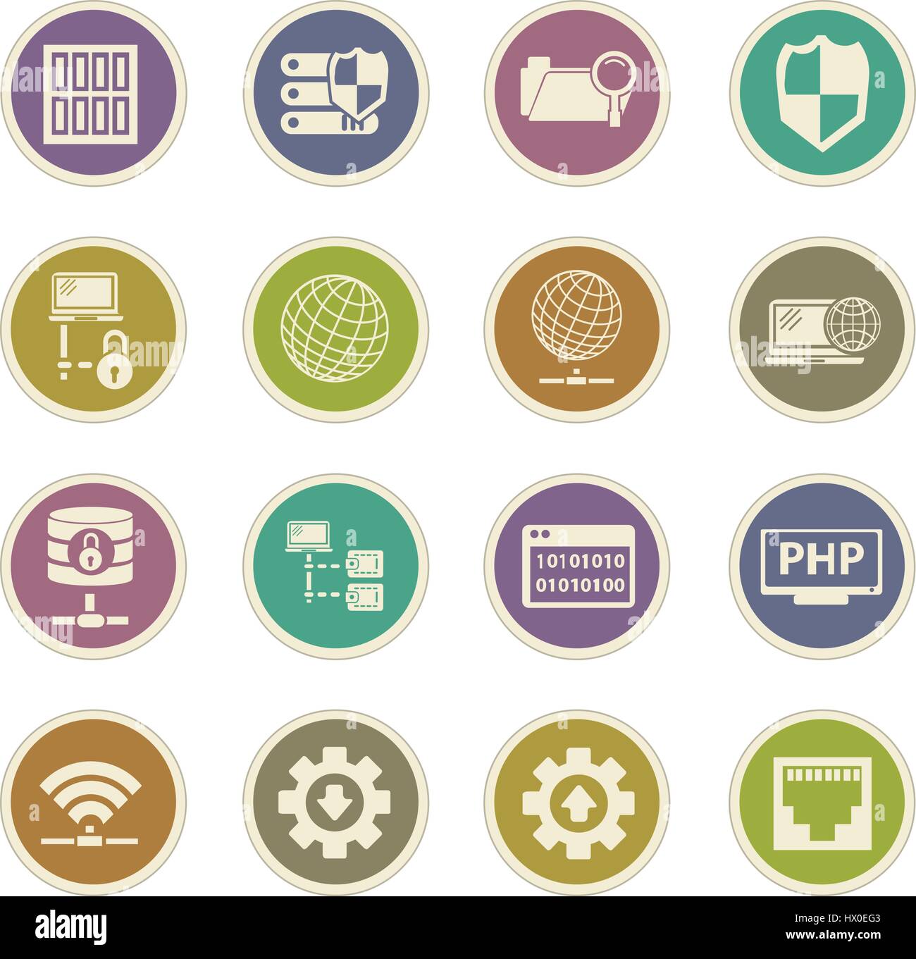 Internet, server, network icon set for web sites and user interface ...