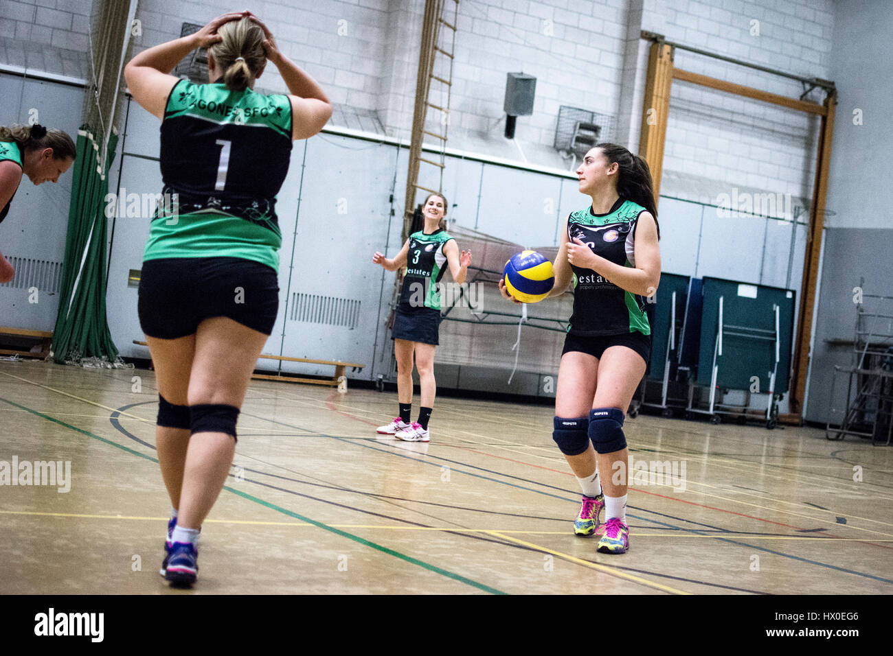 Action shots from the women's volleyball match between Agones Sfc and ...