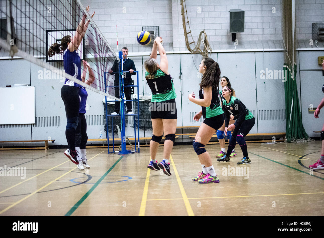 Action shots from the women's volleyball match between Agones Sfc and ...