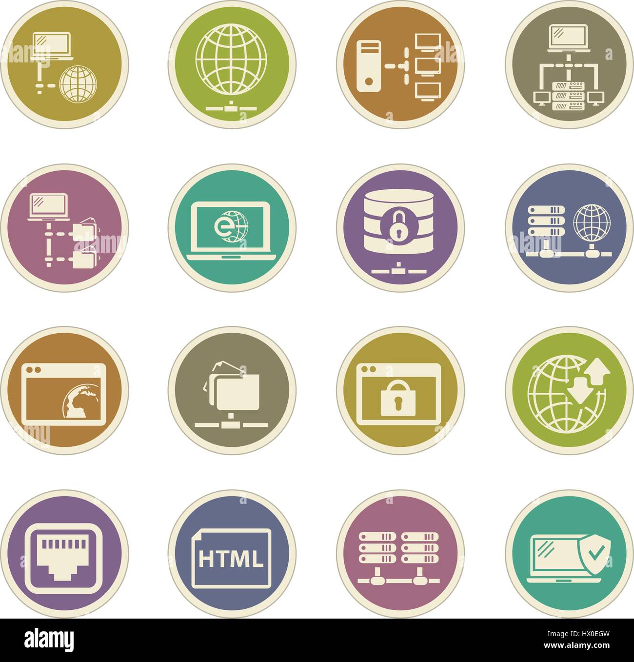 Internet, server, network icon set for web sites and user interface ...