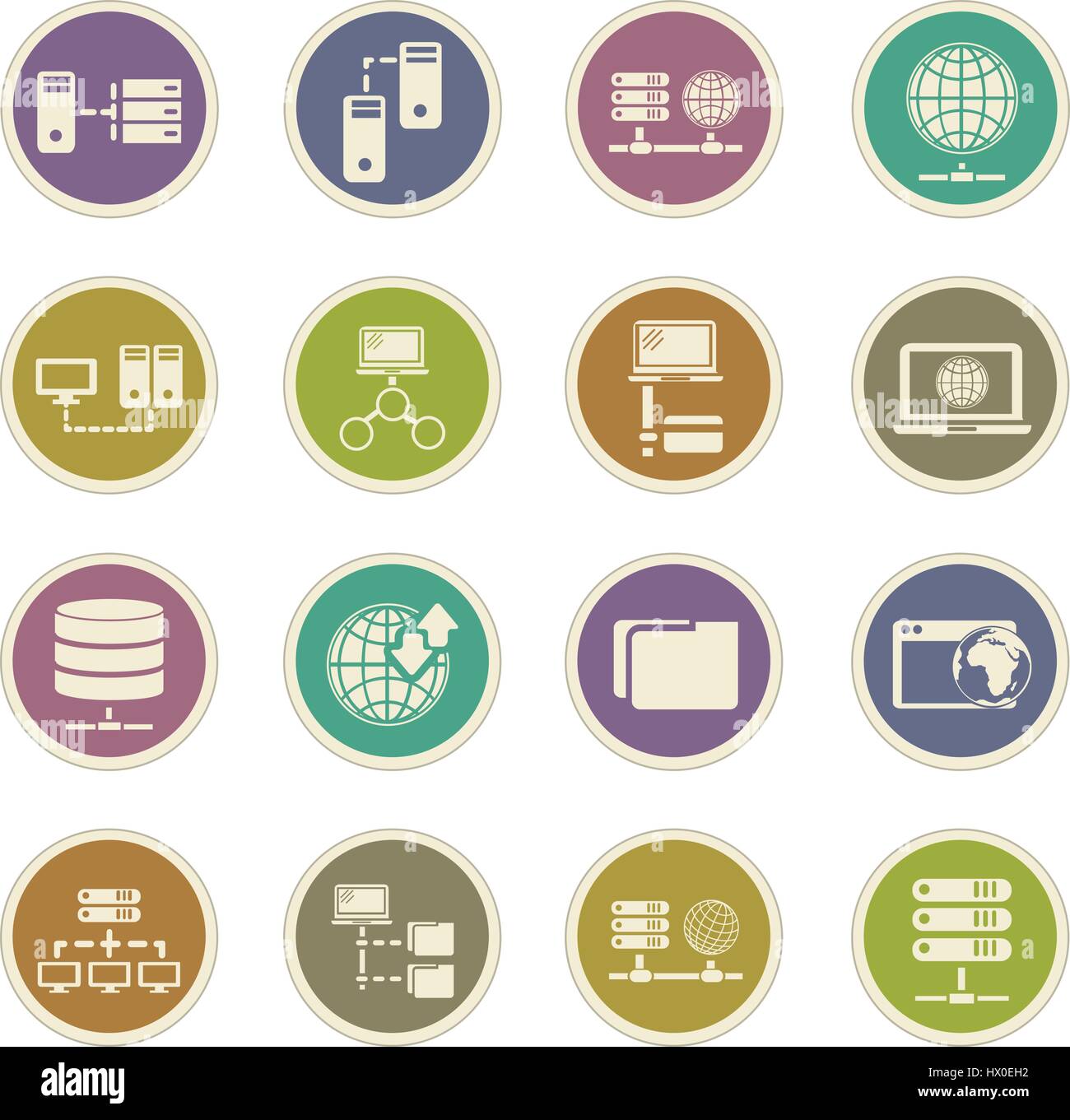 Internet, server, network icon set for web sites and user interface ...