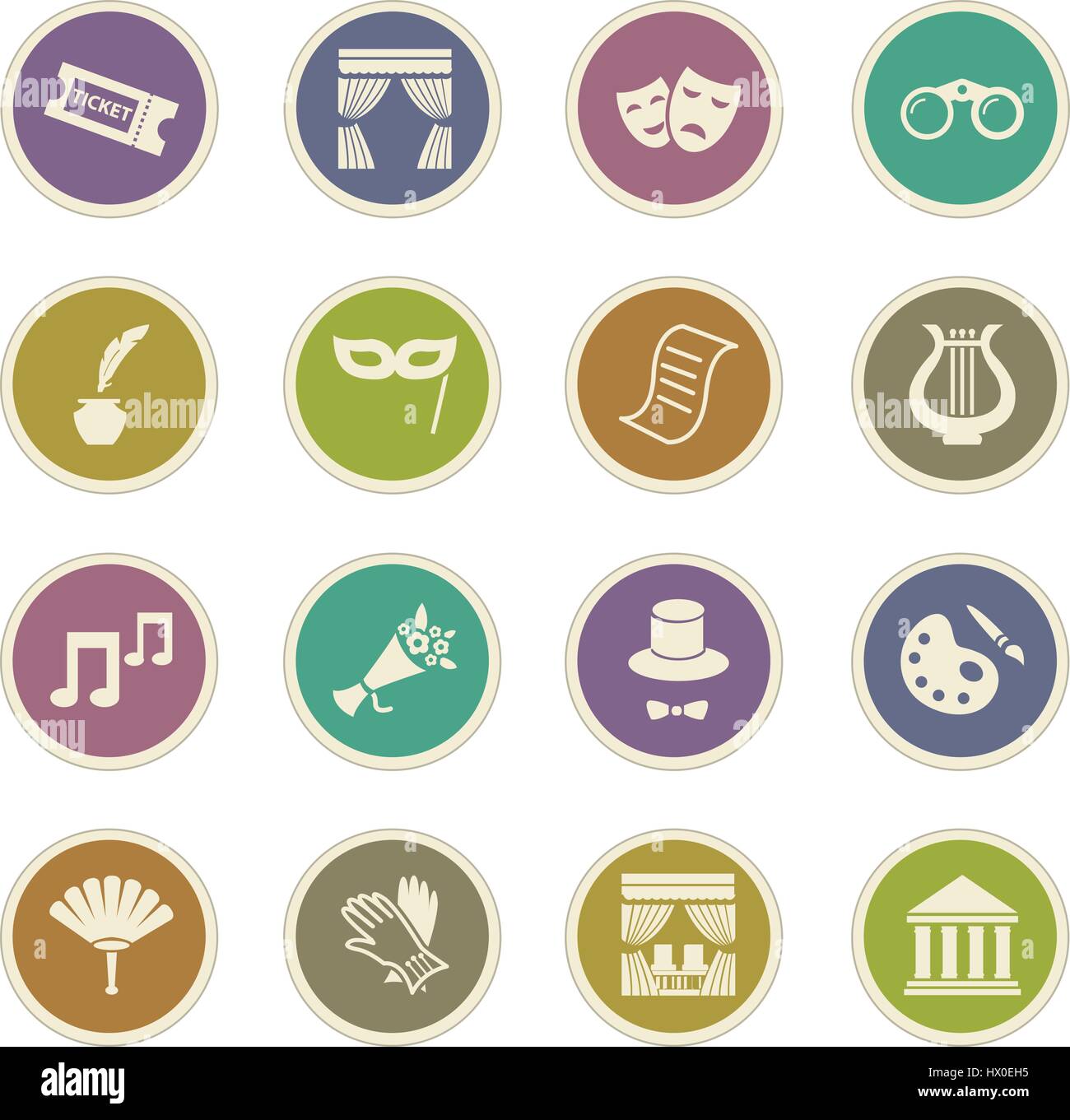 Theater icon set for web sites and user interface Stock Vector Image ...