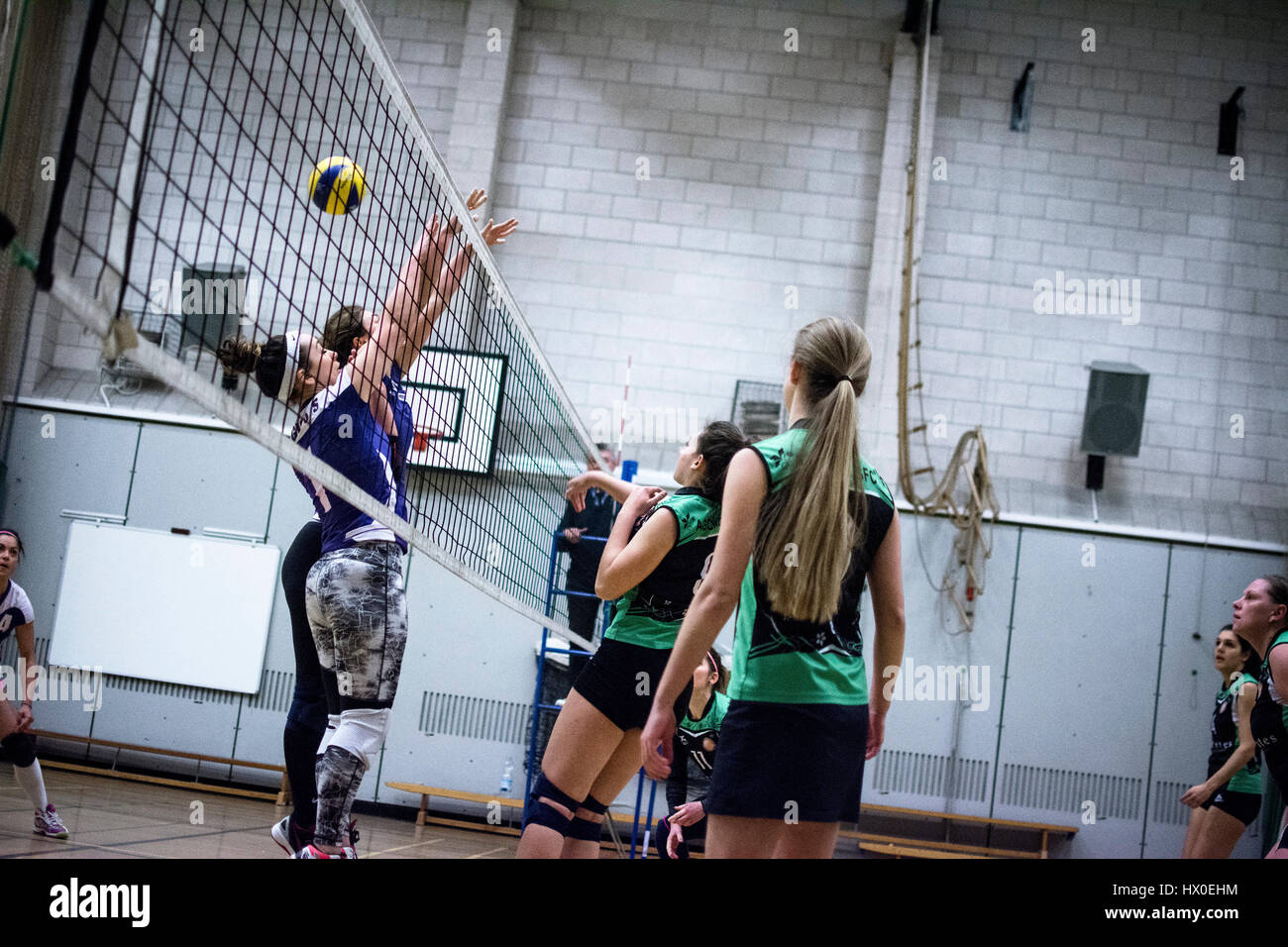 Action shots from the women's volleyball match between Agones Sfc and ...