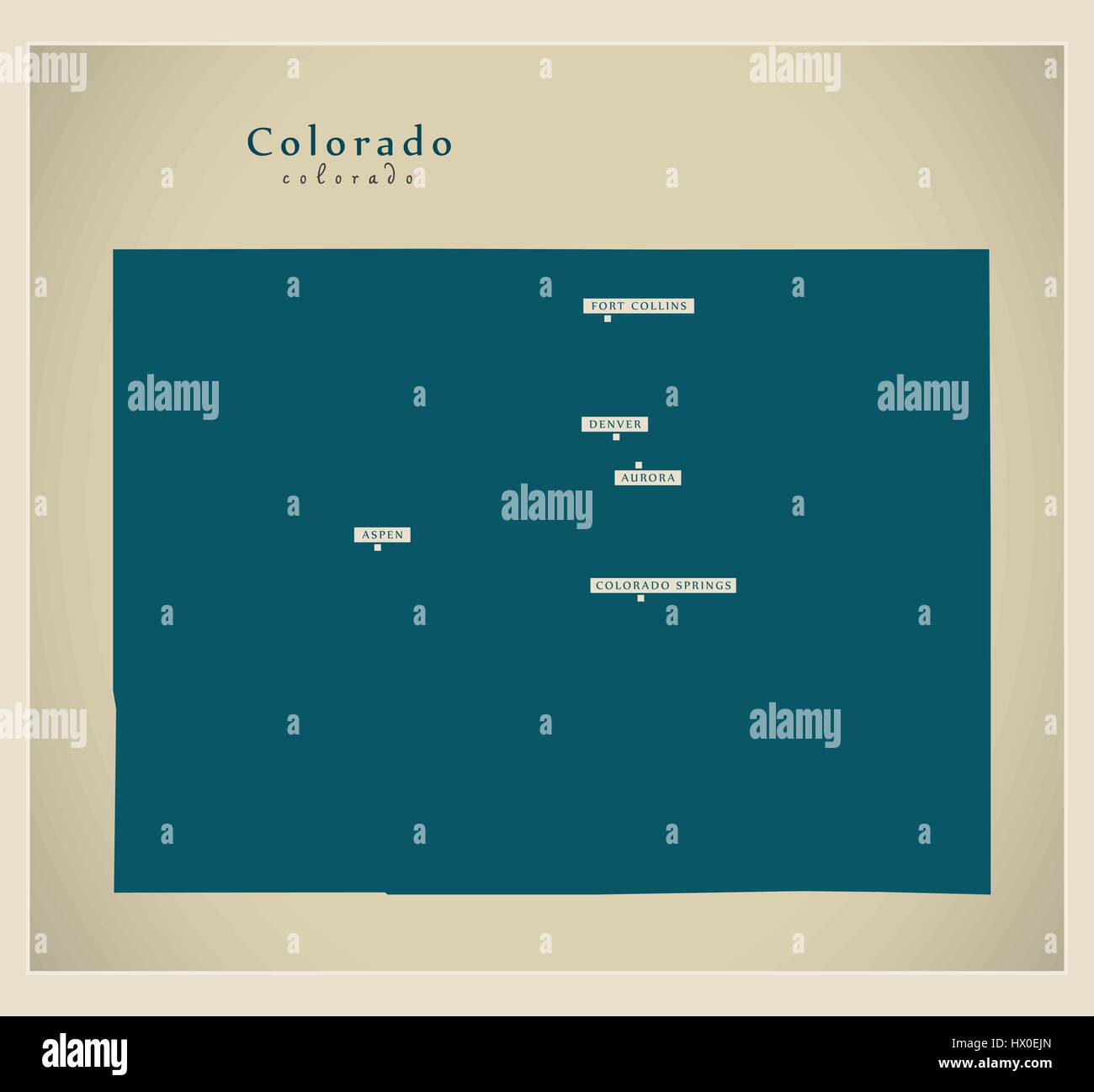 Modern Map - Colorado USA Stock Vector Image & Art - Alamy